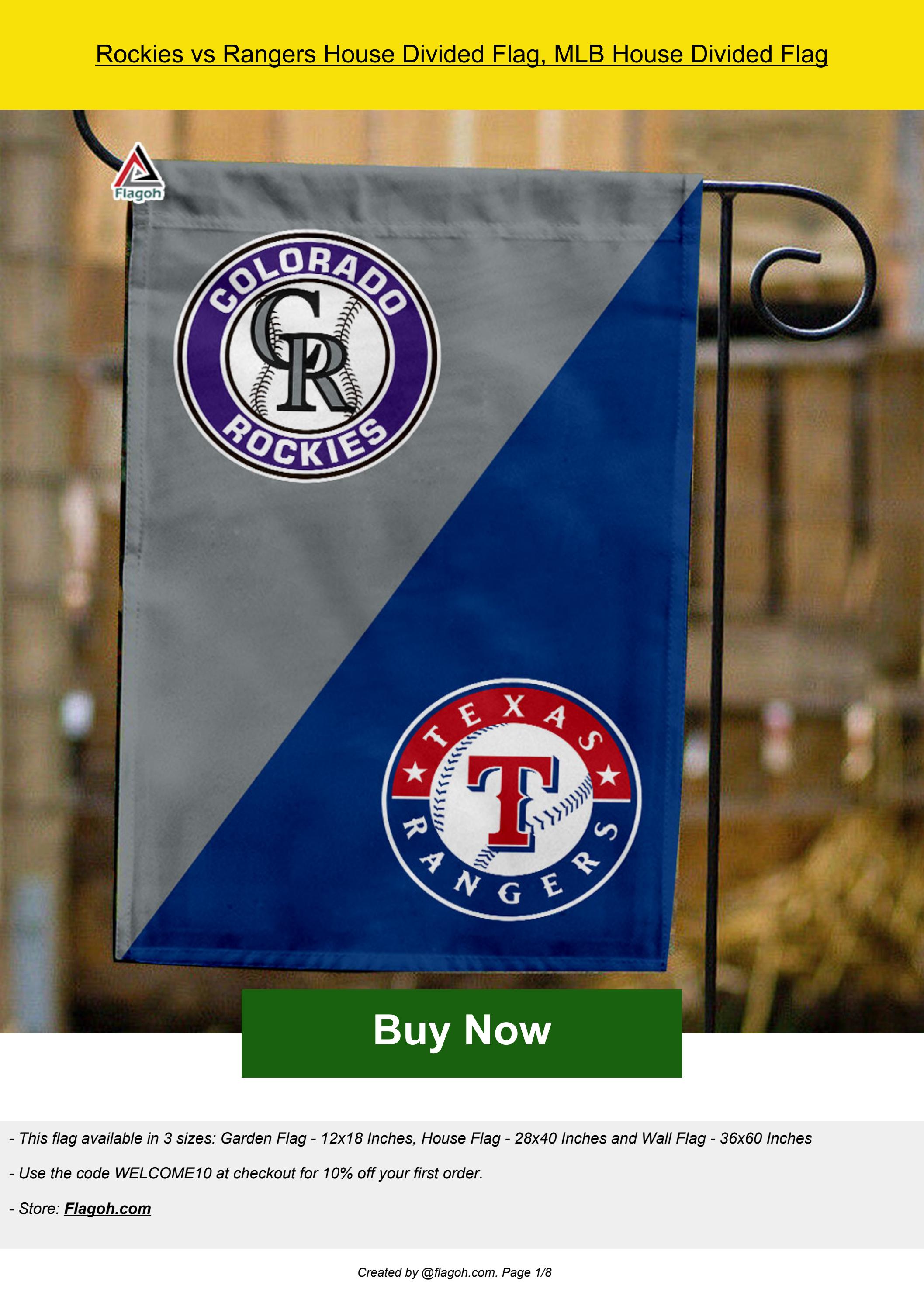 Rockies vs Rangers House Divided Flag, MLB House Divided Flag by flagoh ...