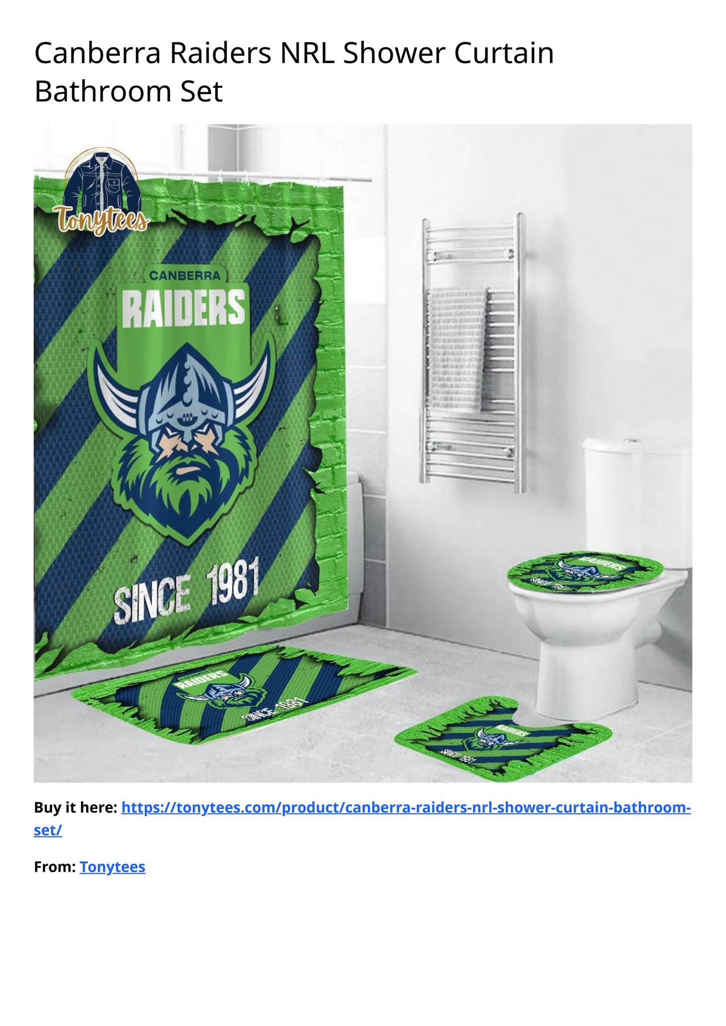 Canberra Raiders NRL Shower Curtain Bathroom Set by Tonytees Store - Issuu