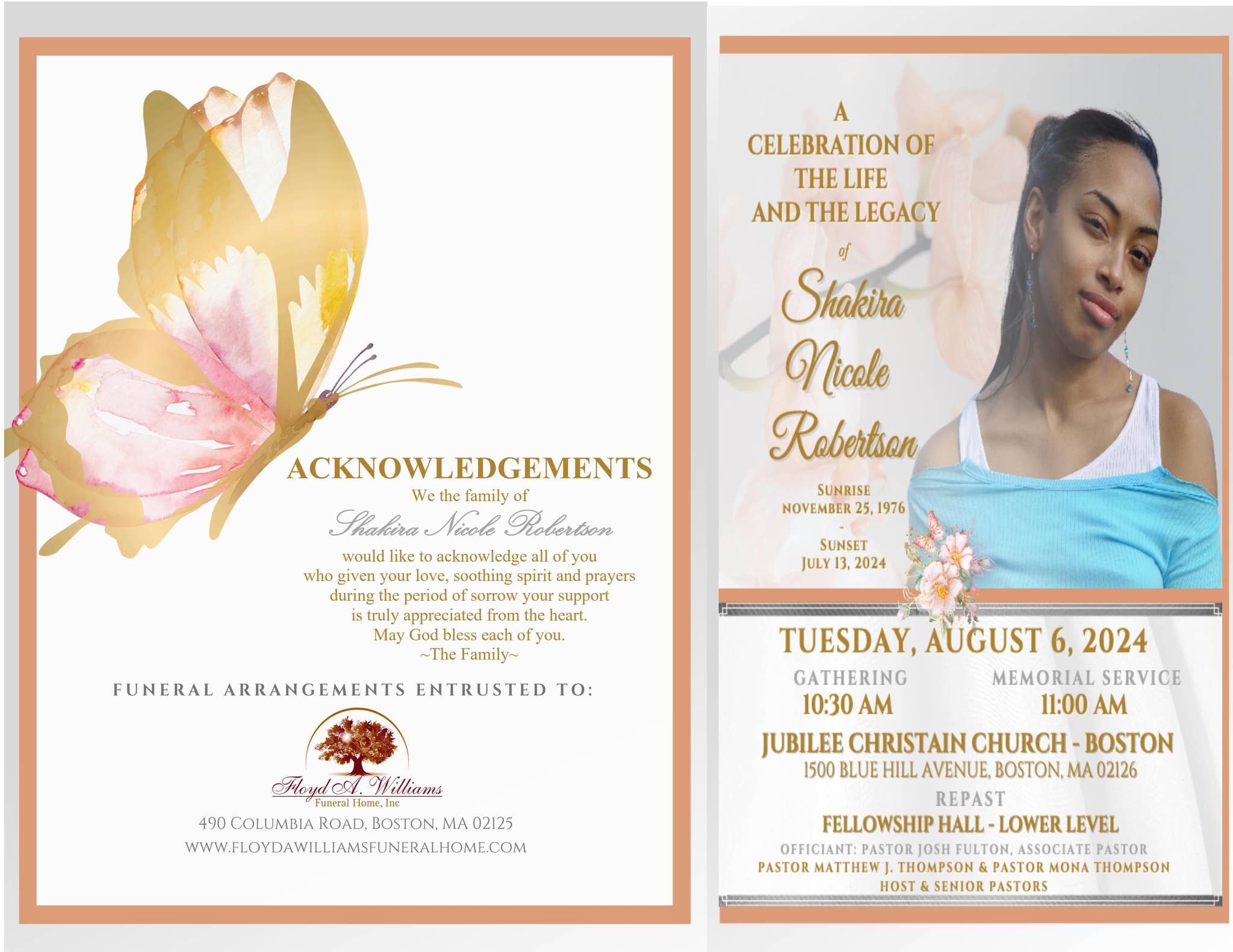 Memorial Folder for the Late Shakira Nicole Roberson by PAUSEatFAWFH1 ...