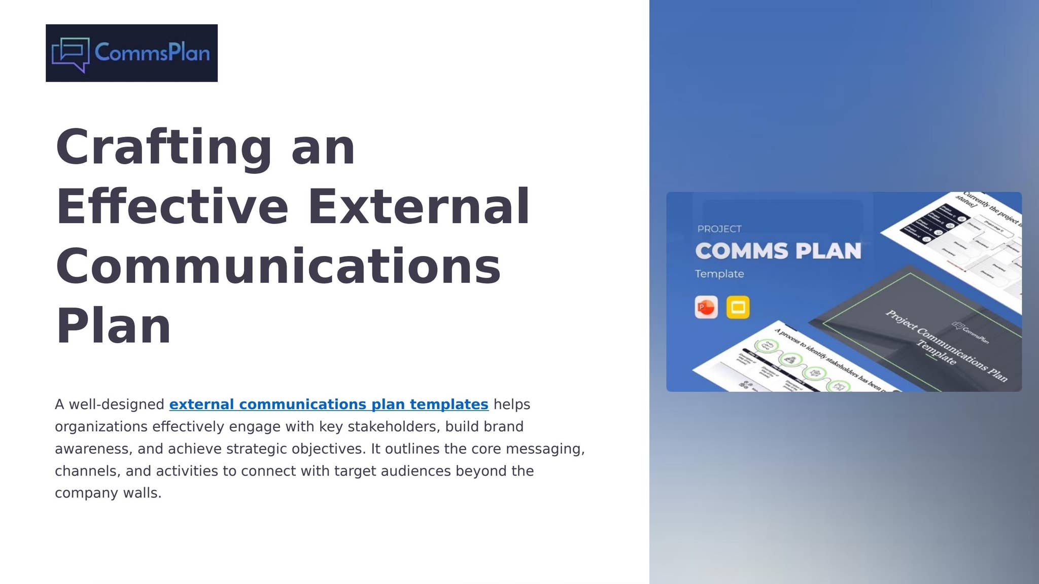 External communications plan templates by Comms Plan - Issuu
