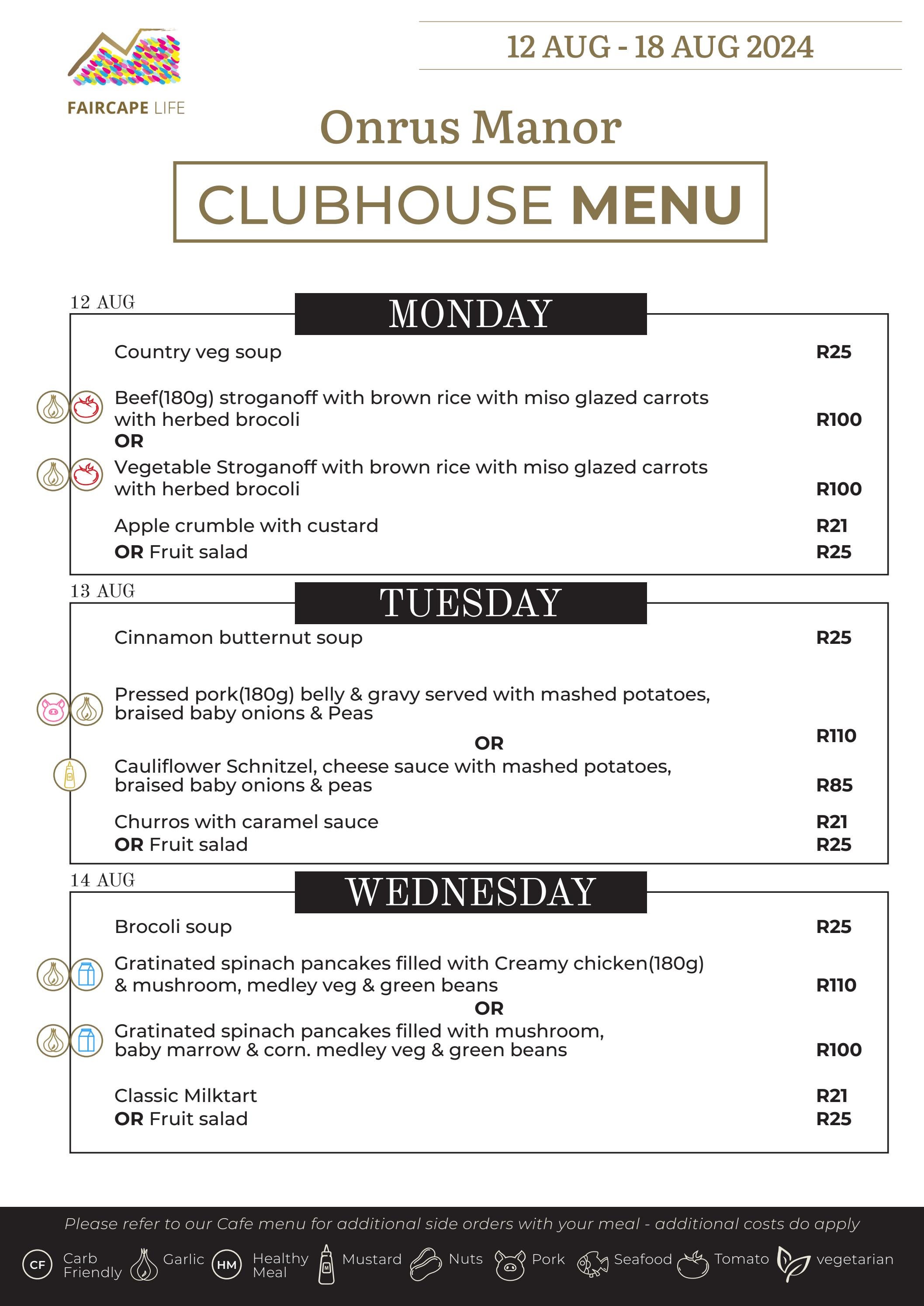 Clubhouse Menus | Onrus Manor | August / September 2024 by Faircape ...