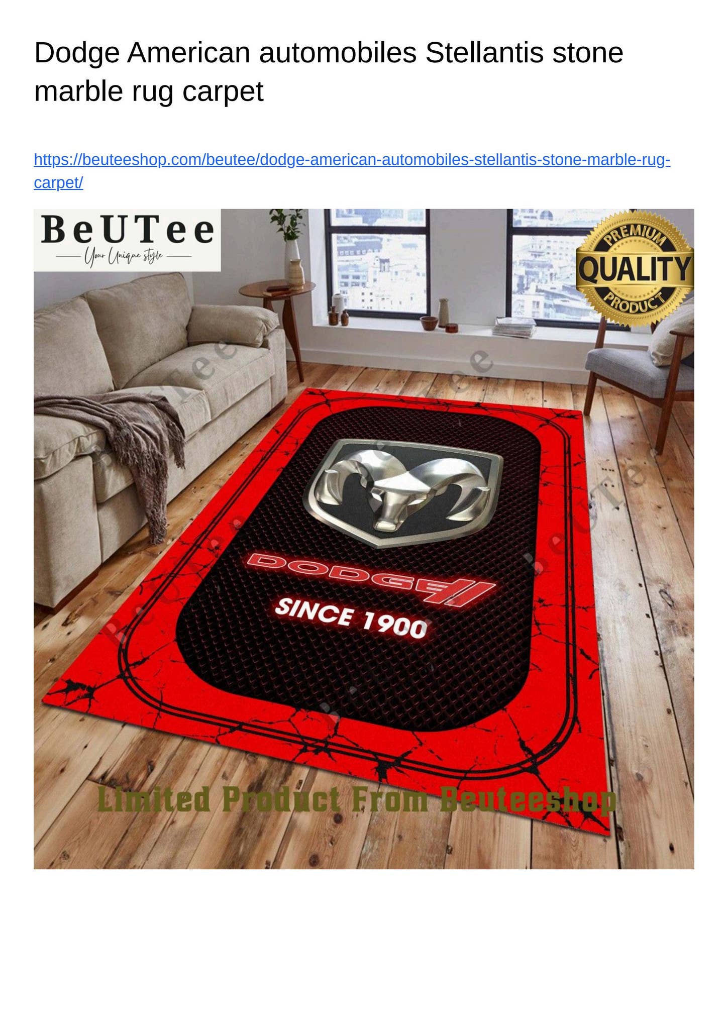 Dodge American automobiles Stellantis stone marble rug carpet by Shop ...