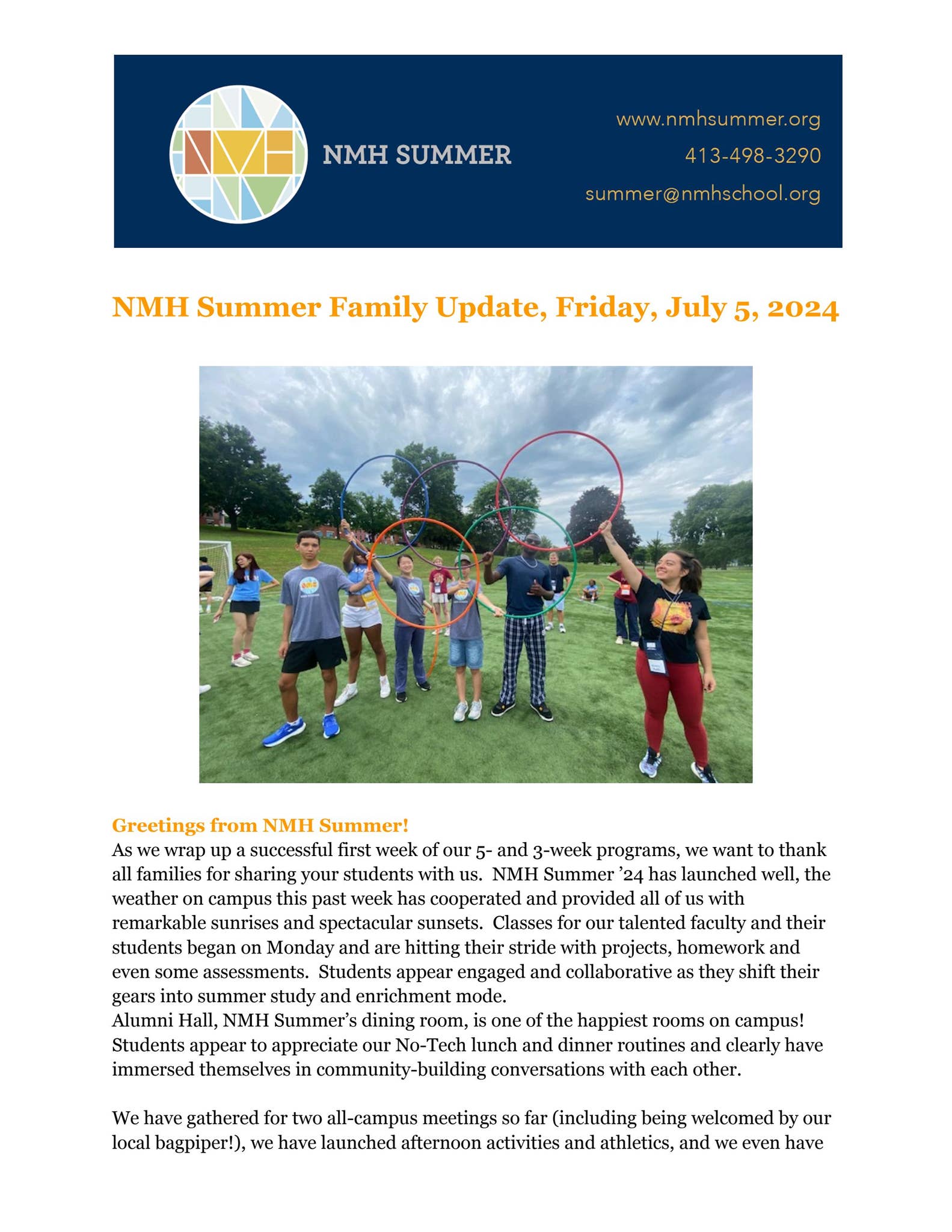 NMH Summer Newsletter 7-05-24 by Northfield Mount Hermon - Issuu