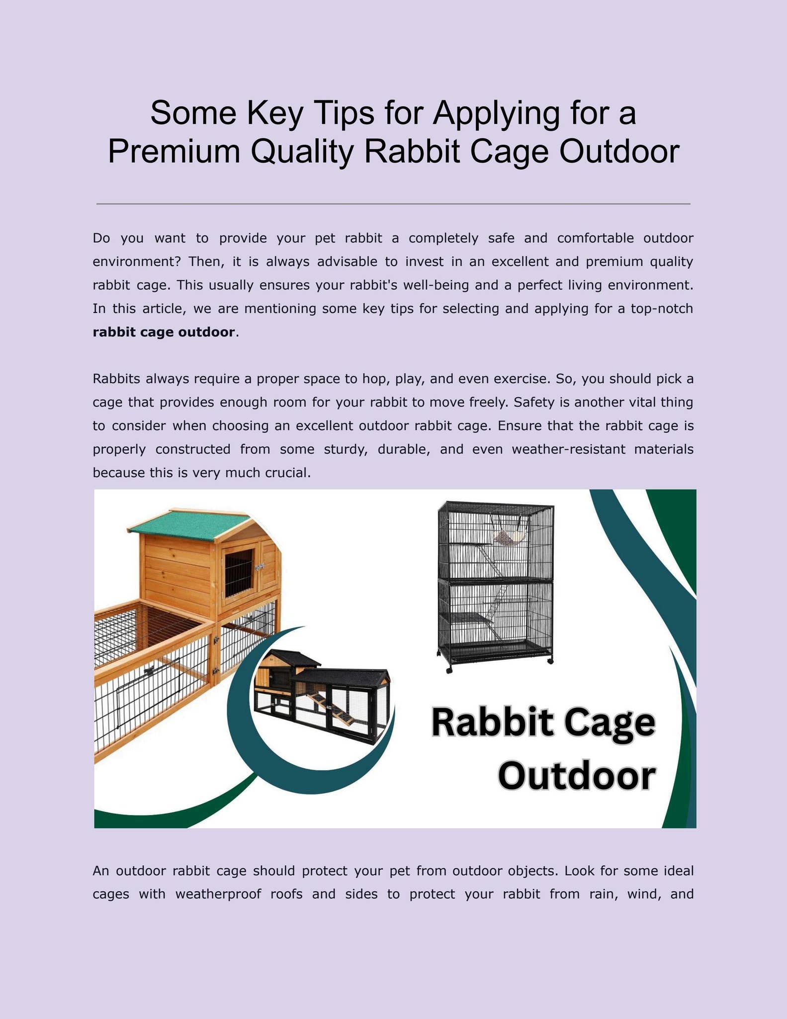 Some Key Tips for Applying for a Premium Quality Rabbit Cage Outdoor by ...