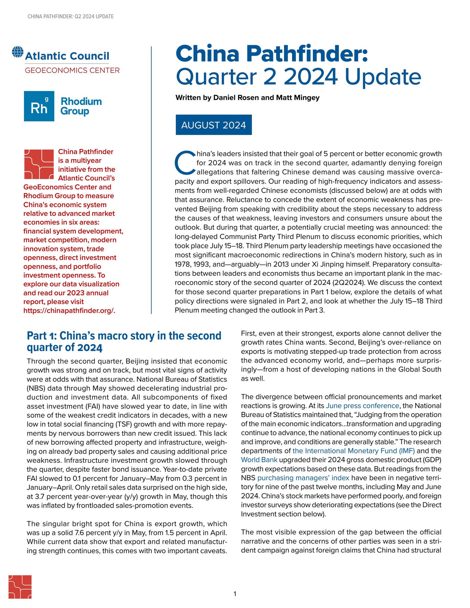China Pathfinder Q2 2024 Update by Atlantic Council - Issuu