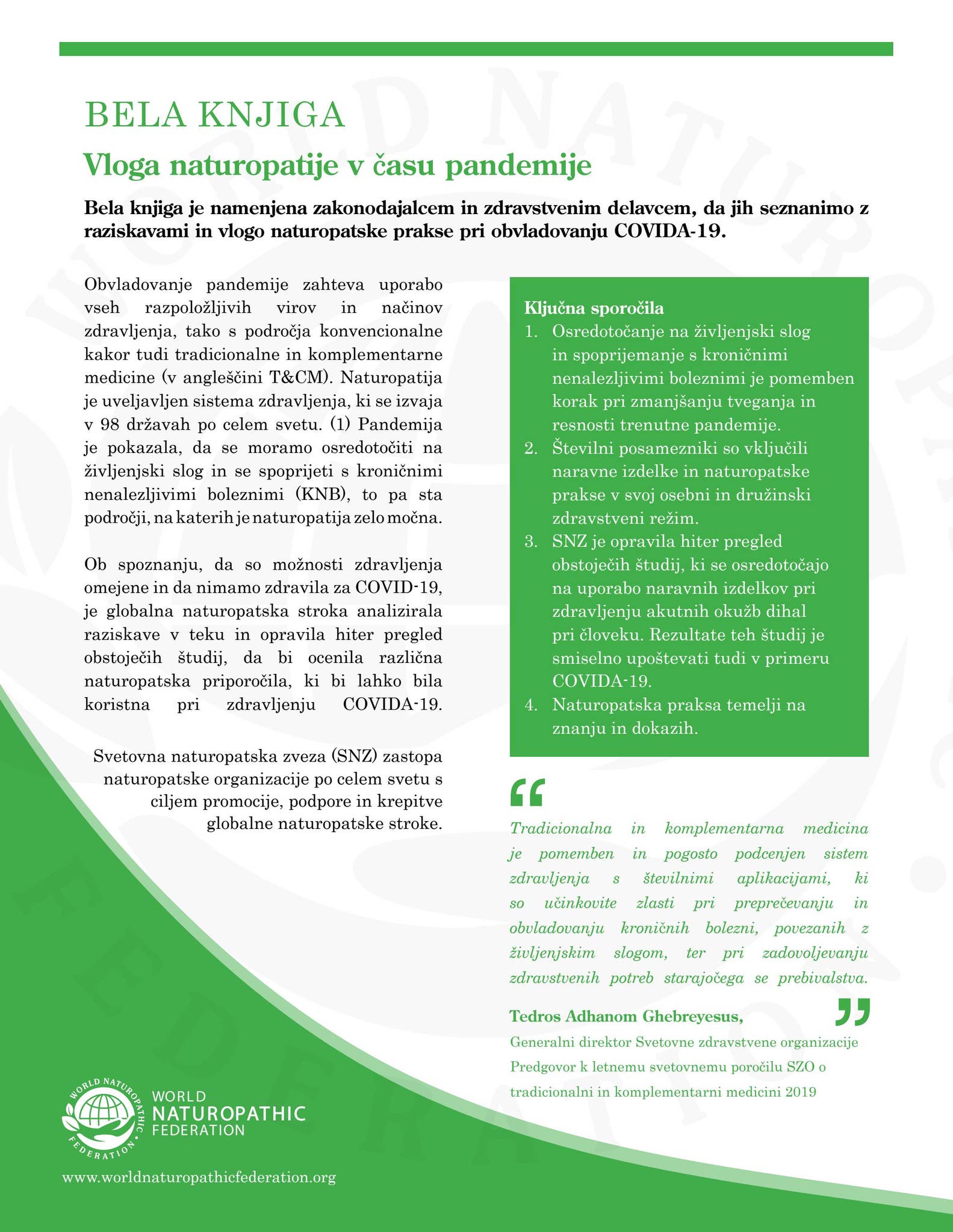 Bela Knjiga - Vloga naturopatije v času pandemije (Slovenian) by ...