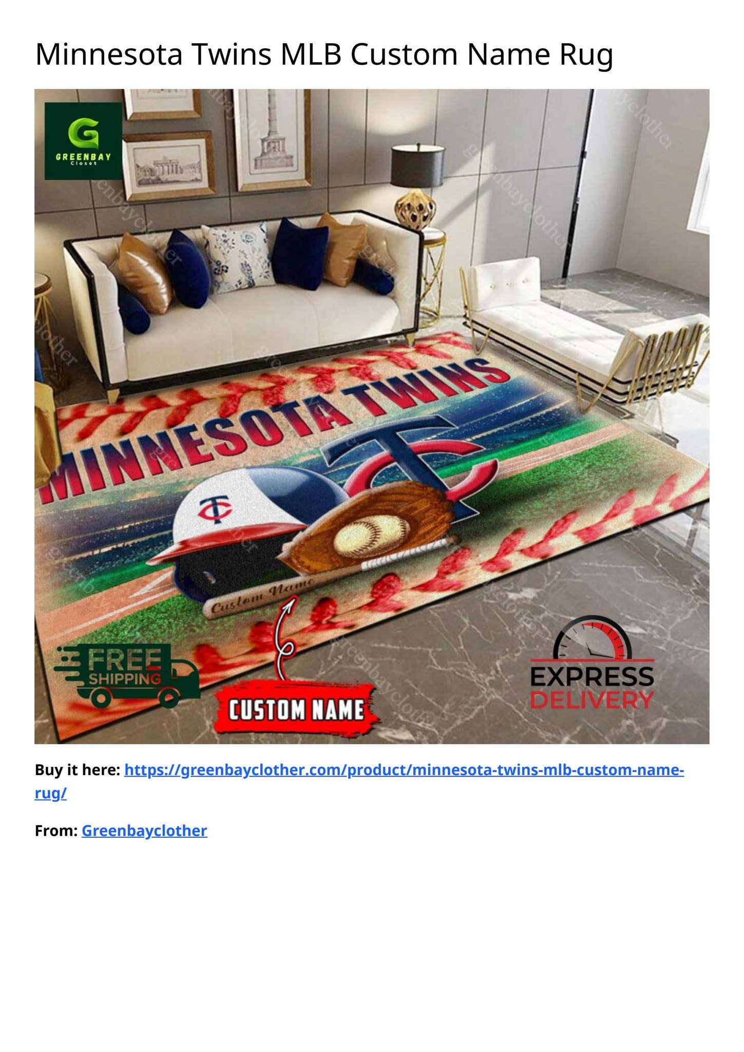 Minnesota Twins MLB Custom Name Rug by Tonytees Store - Issuu