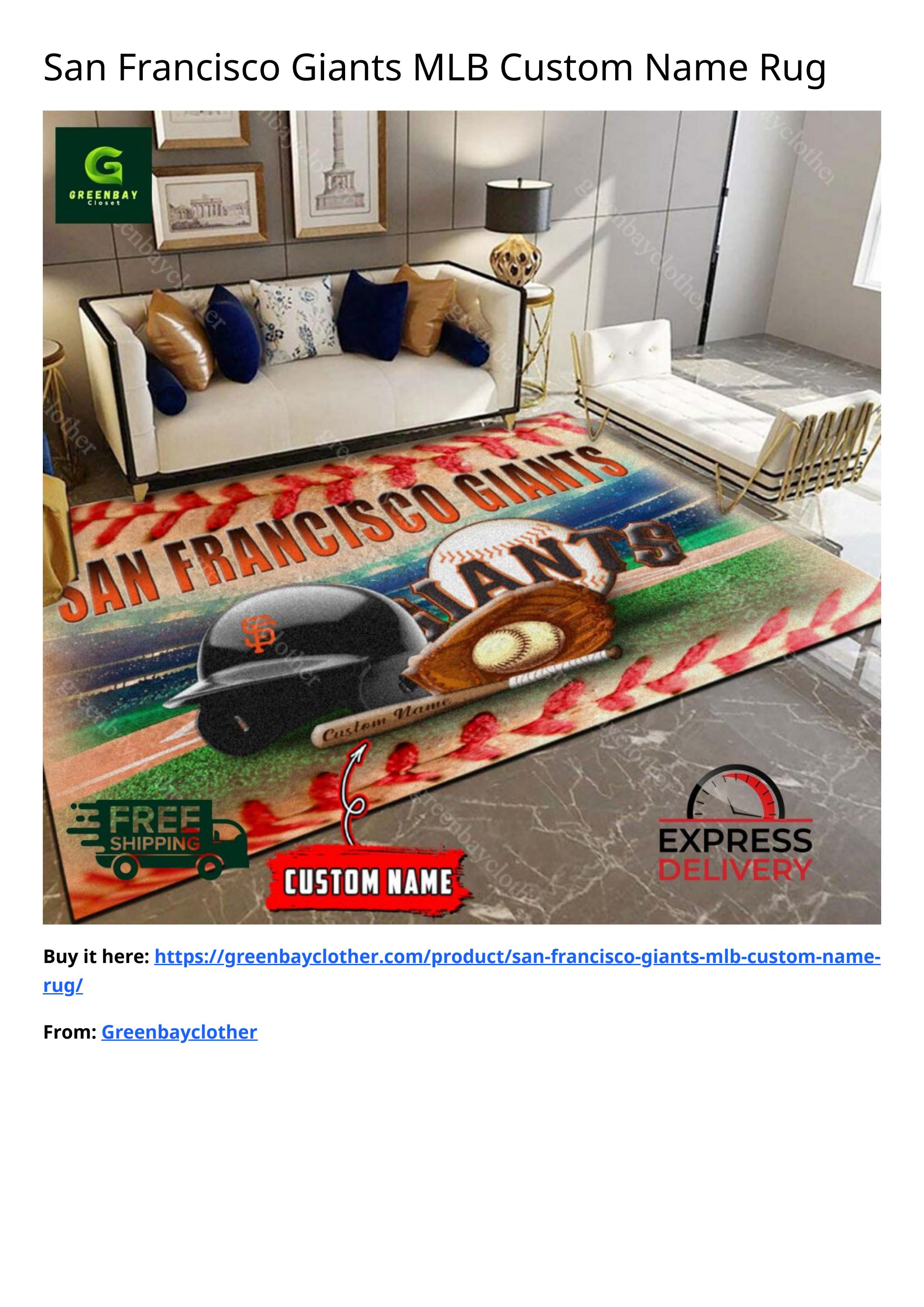 San Francisco Giants MLB Custom Name Rug by Tonytees Store - Issuu