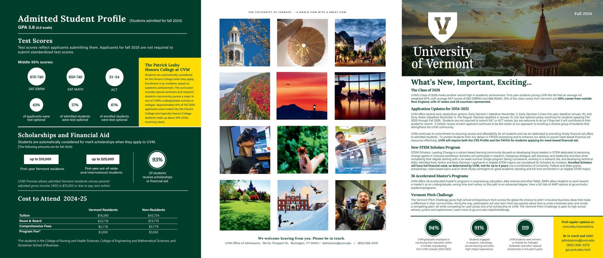 UVM Admissions Counselor Brochure 2024-25 by University of Vermont - Issuu