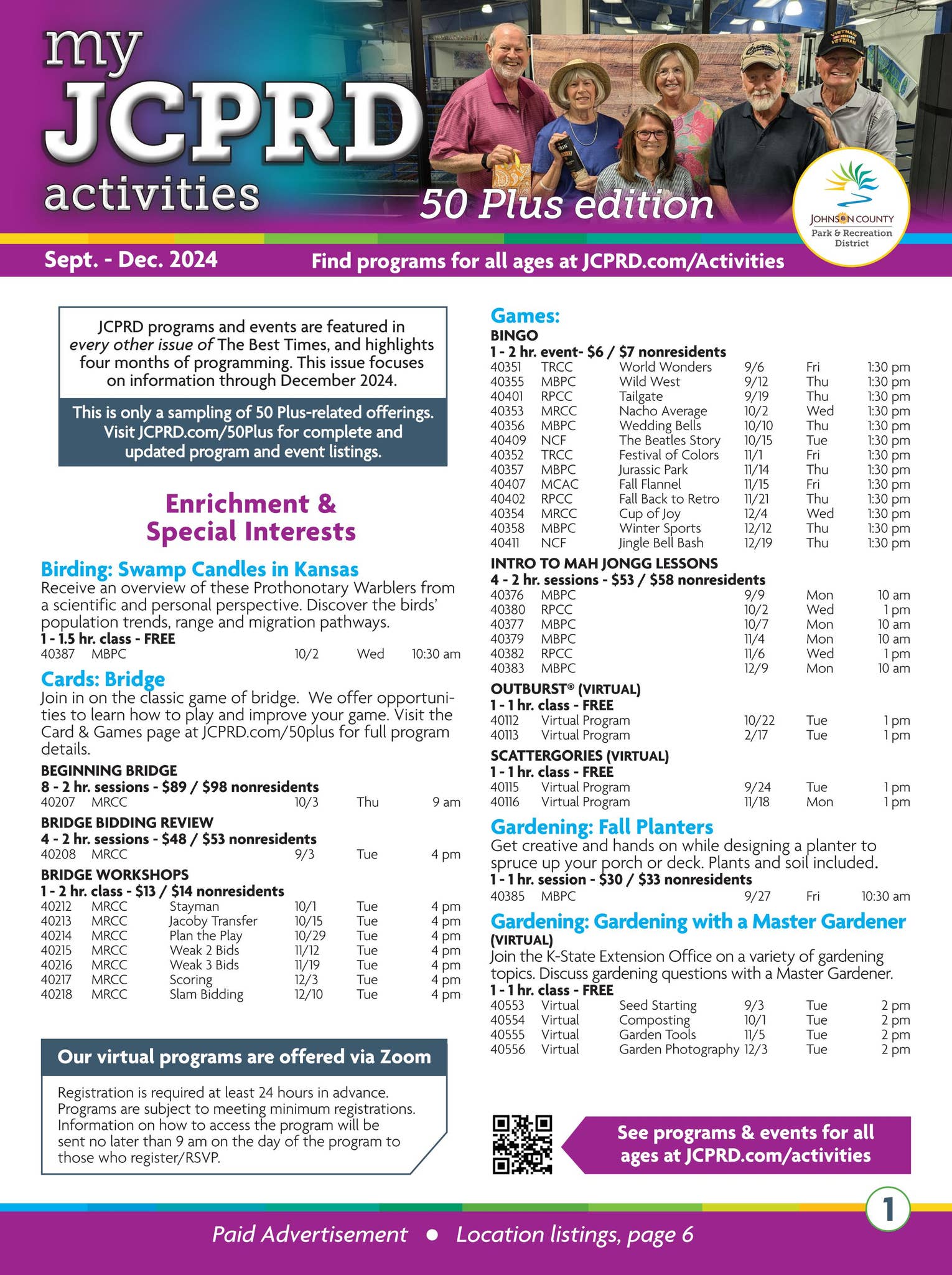 My JCPRD 50+ Sept-Dec 2024 by JCPRD / Johnson County Park and ...
