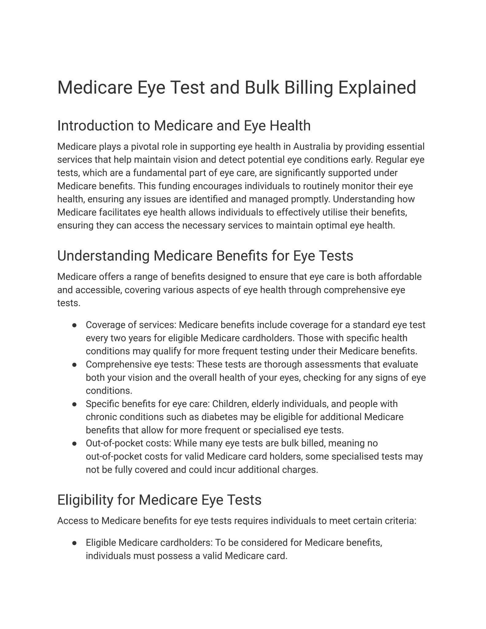 Medicare Eye Test and Bulk Billing Explained by Spectacle Hub - Issuu