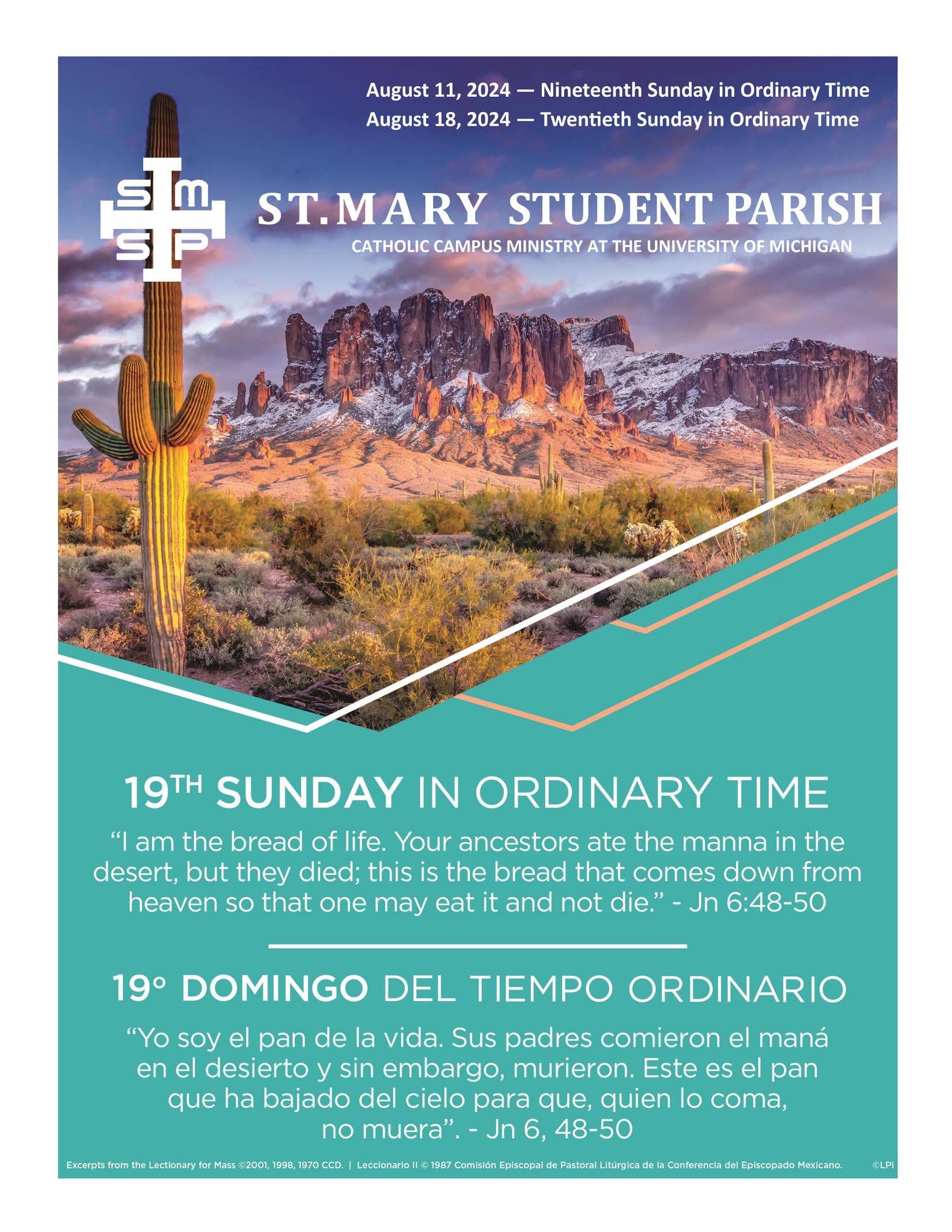 Bulletin for Sunday August 11 and 18, 2024 by St. Mary Student Parish ...