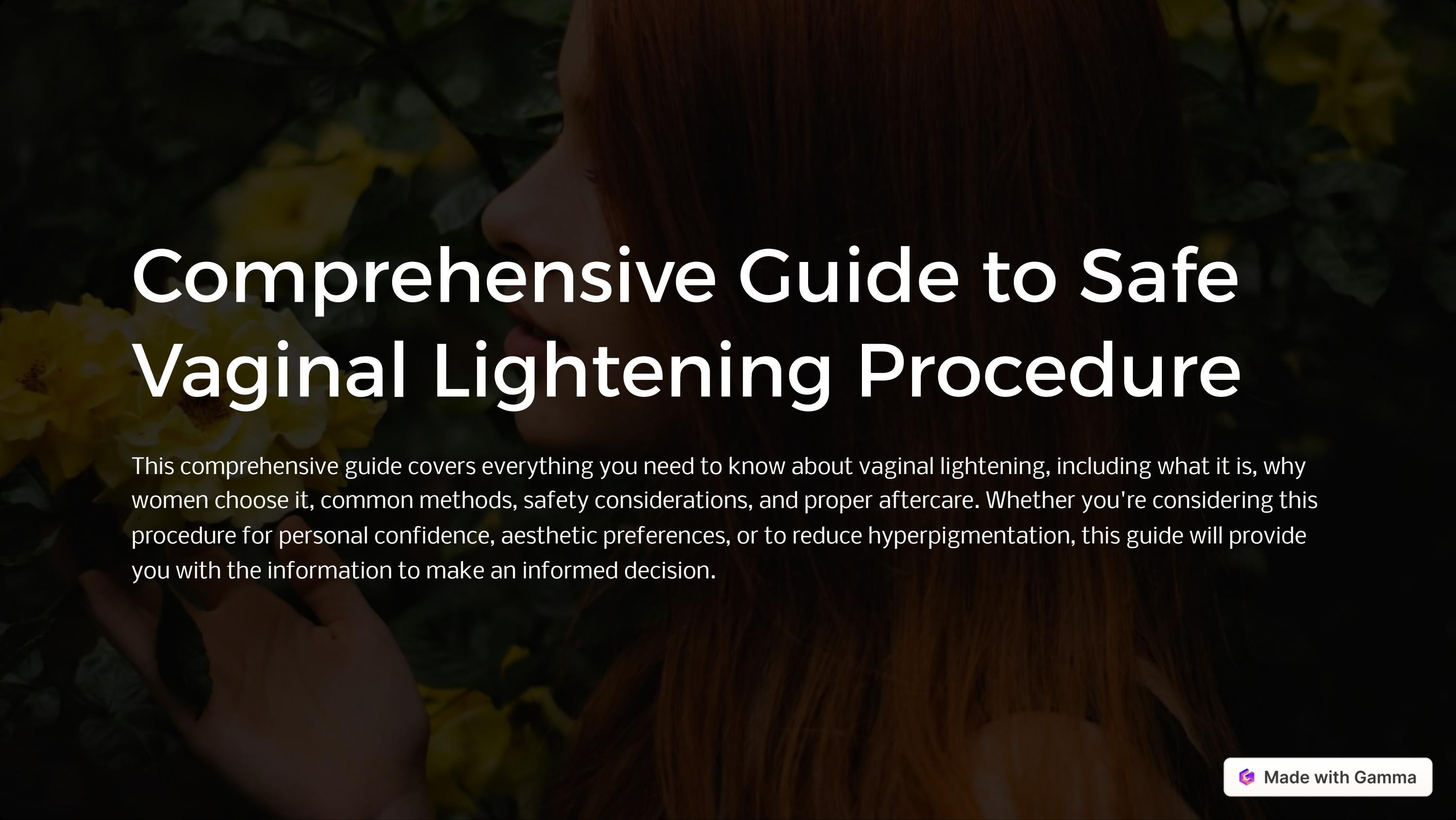 Comprehensive Guide to Safe Vaginal Lightening Procedure by Sonnet 79 ...