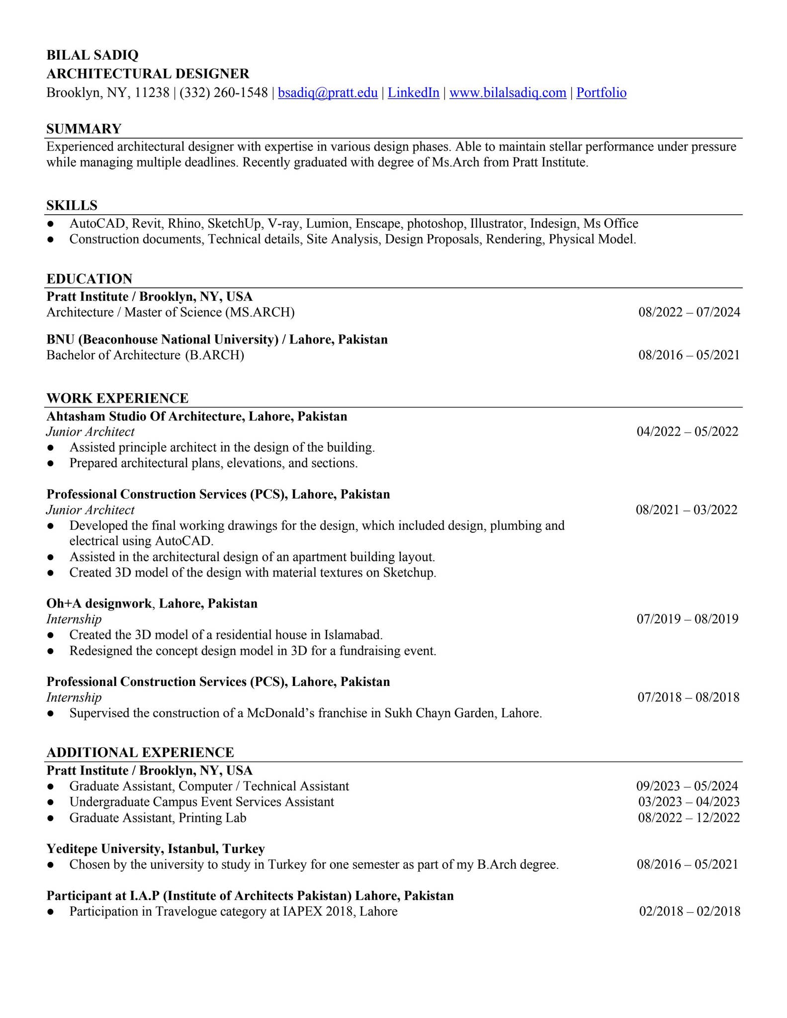 Bilal Sadiq_Resume by Bilal Sadiq - Issuu