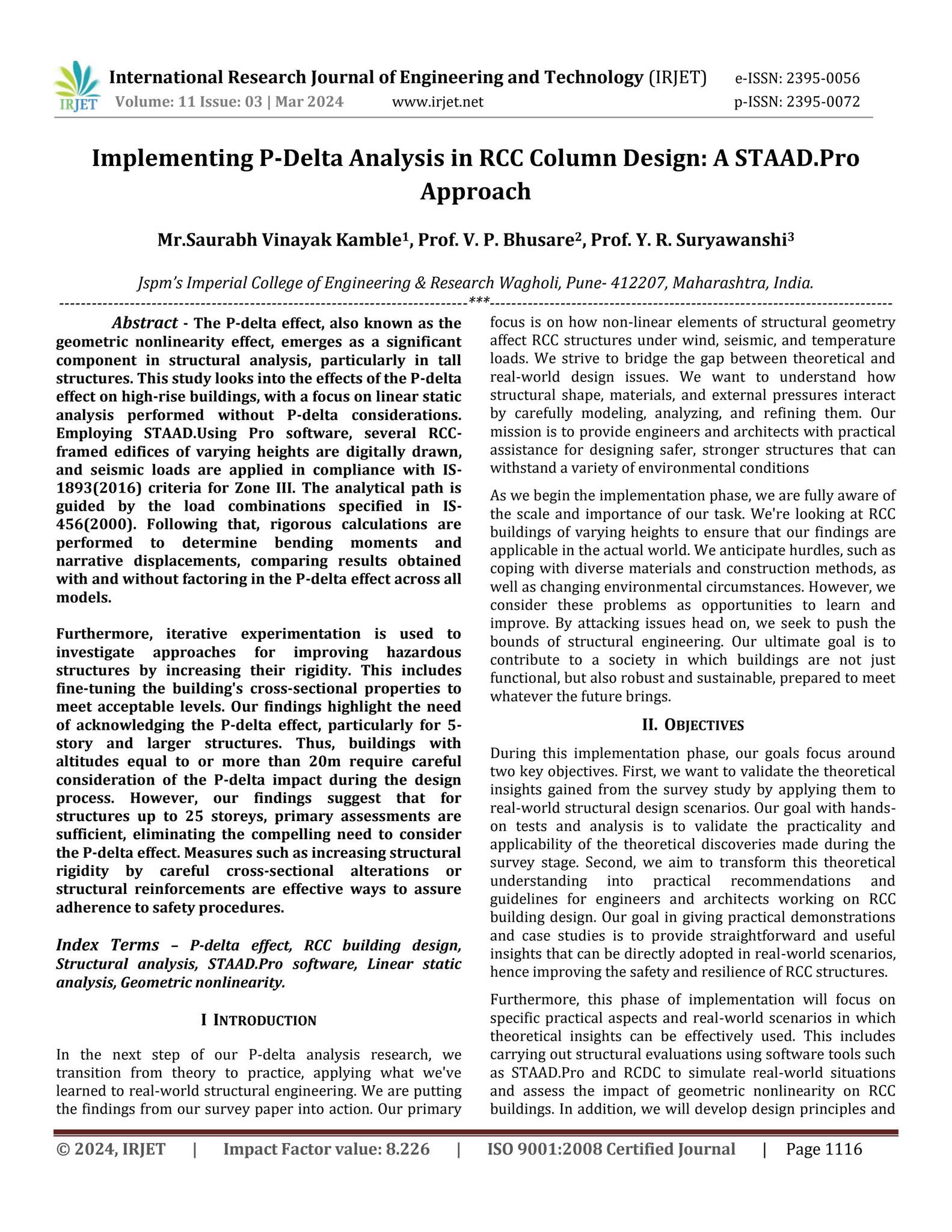 Implementing P-Delta Analysis in RCC Column Design: A STAAD.Pro ...