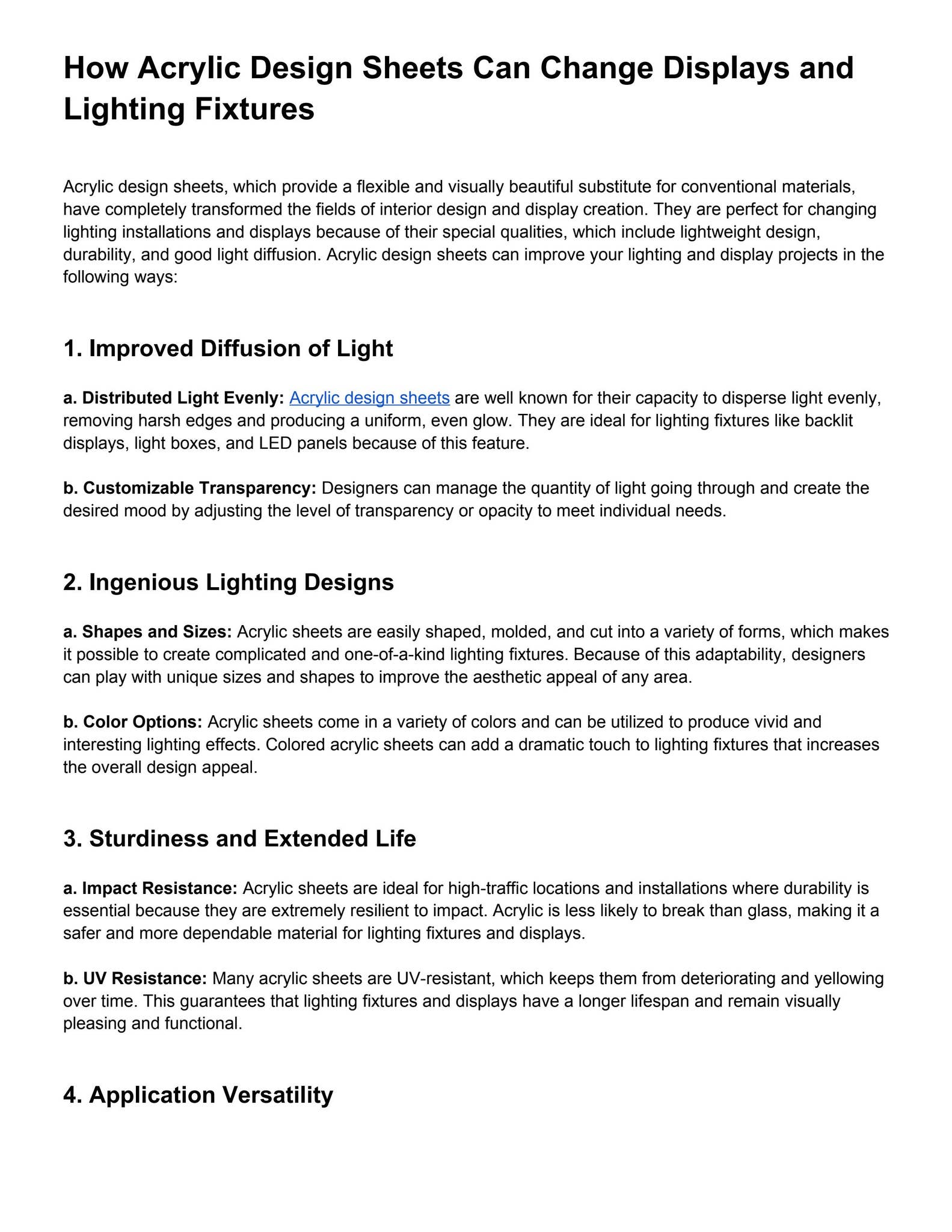 How Acrylic Design Sheets Can Change Displays and Lighting Fixtures by ...