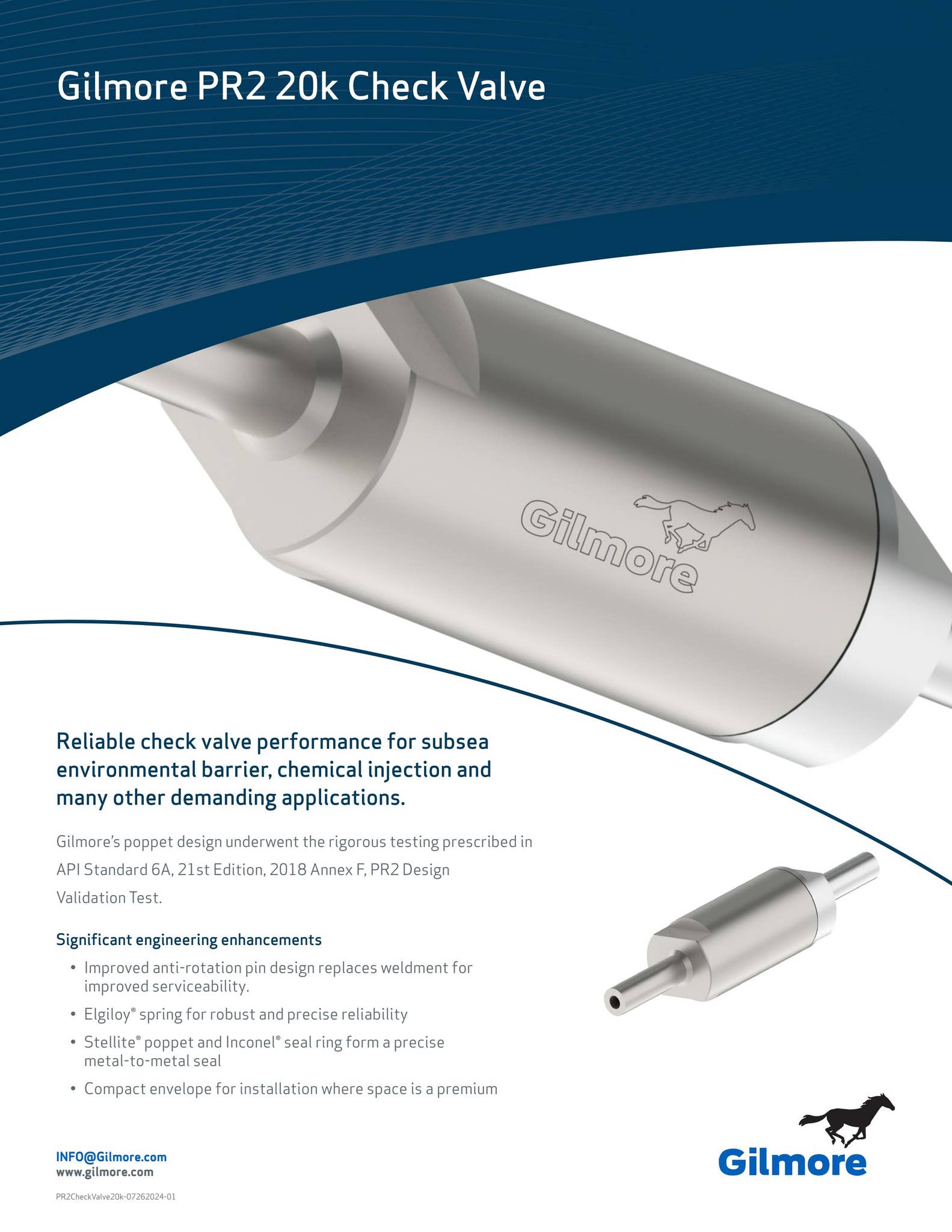 Gilmore PR2 20k Check Valve Product Sheet by Gilmore - Issuu