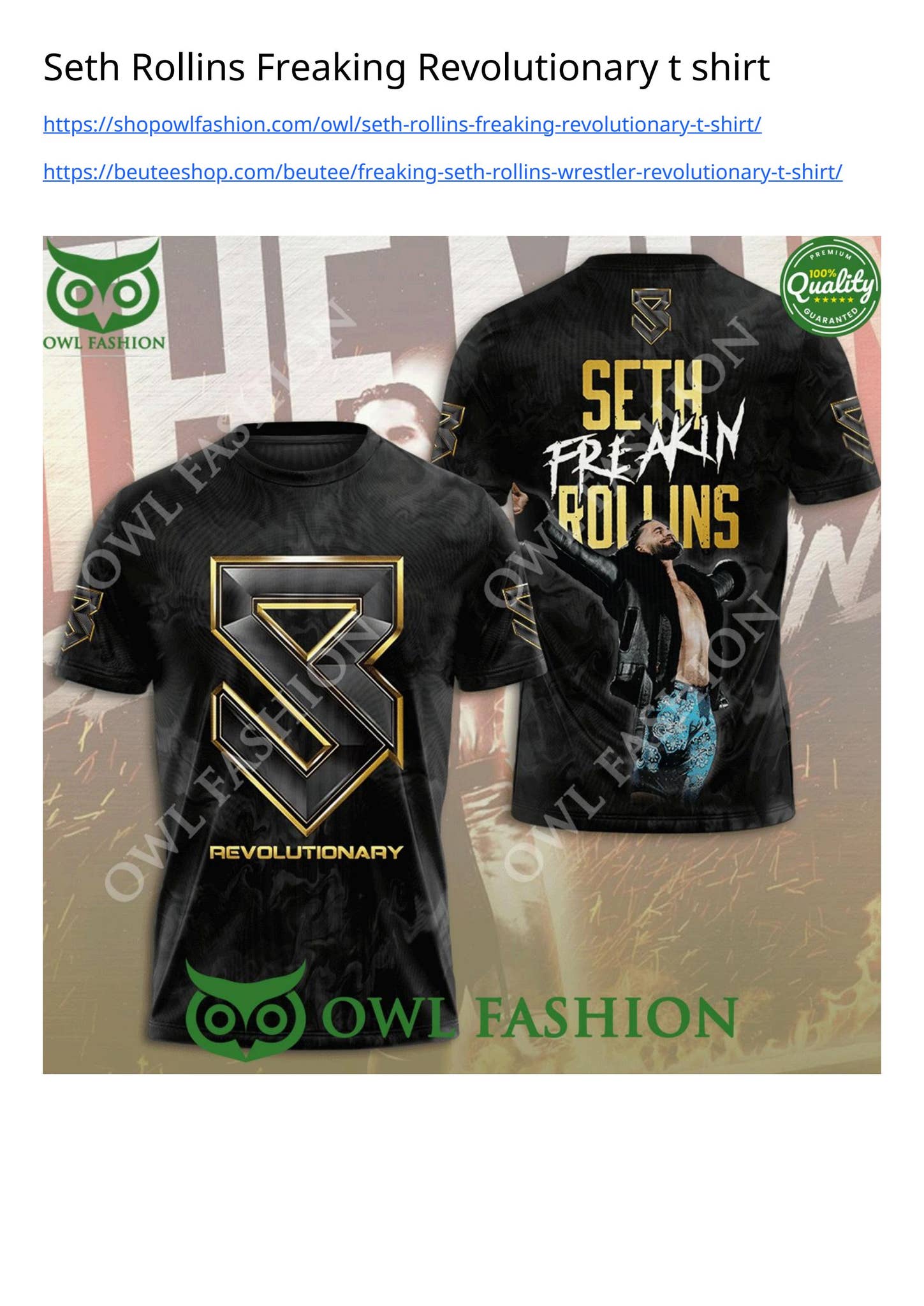 Seth Rollins Freaking Revolutionary t shirt by Shop Owl Fashion - Issuu