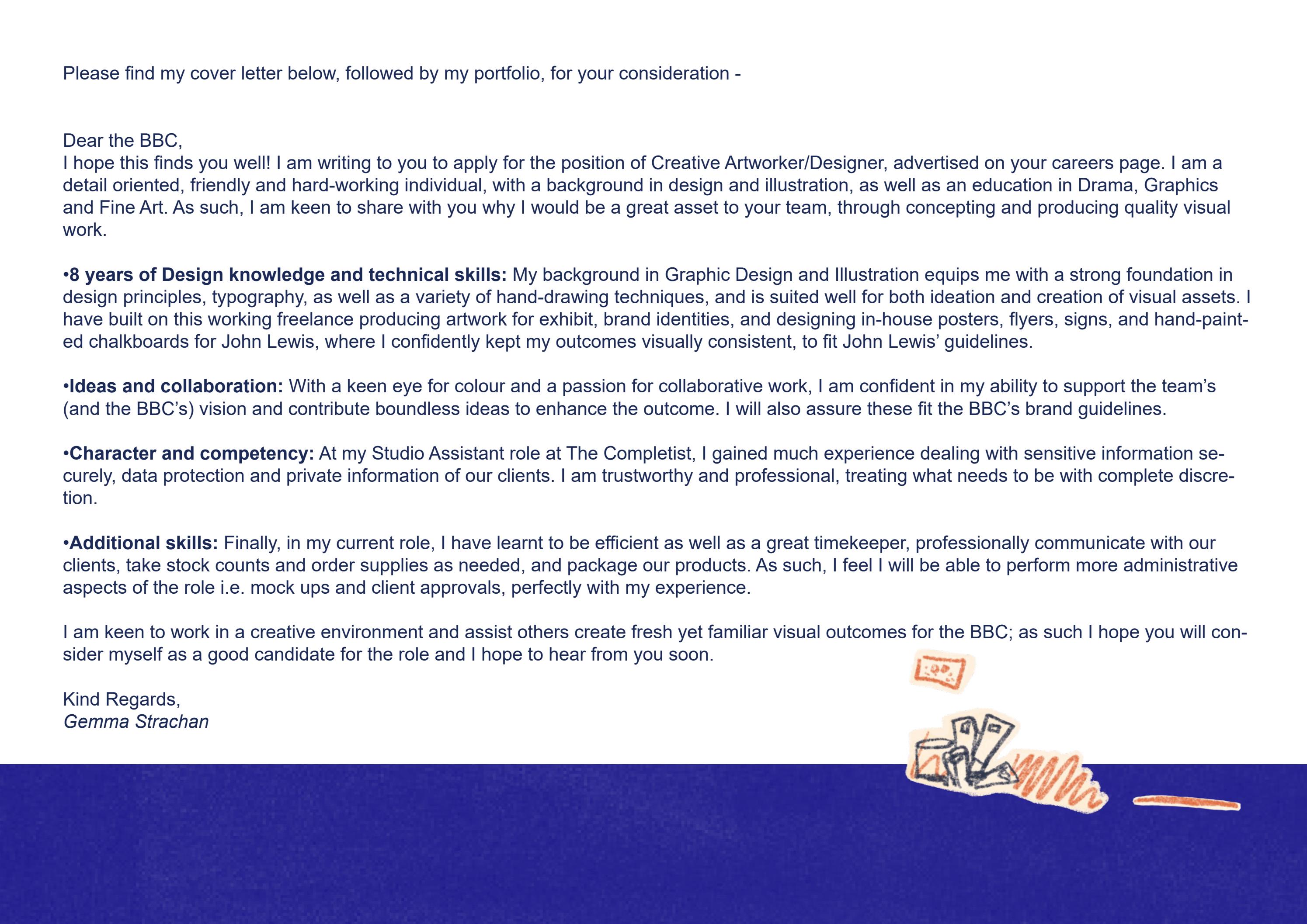 BBC Creativer Artworker/Designer Portfolio and Cover Letter - Gemma ...