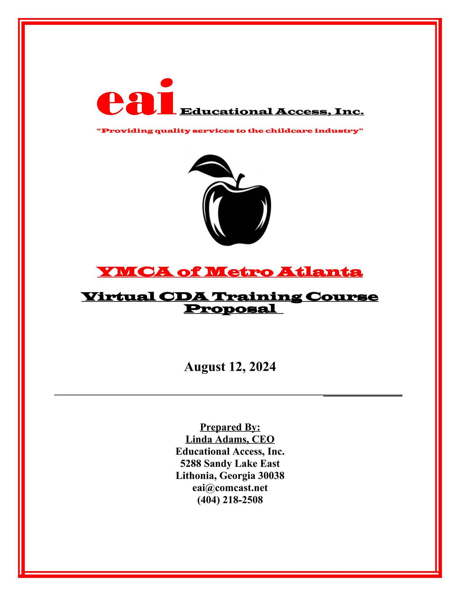 YMCA of Metro Atlanta - Virtual CDA Training Course Proposal by ...