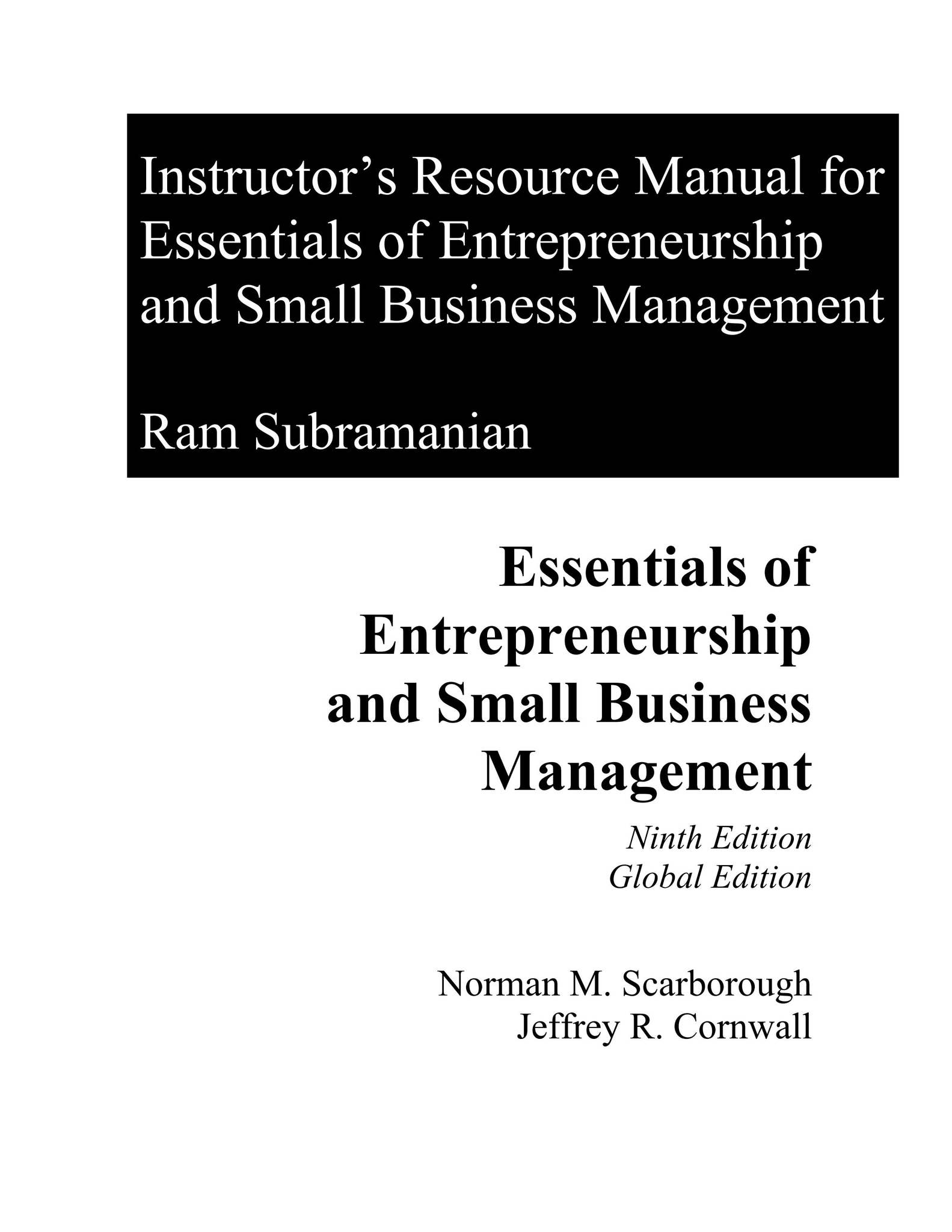 Essentials of Entrepreneurship and Small Business Management, Global ...