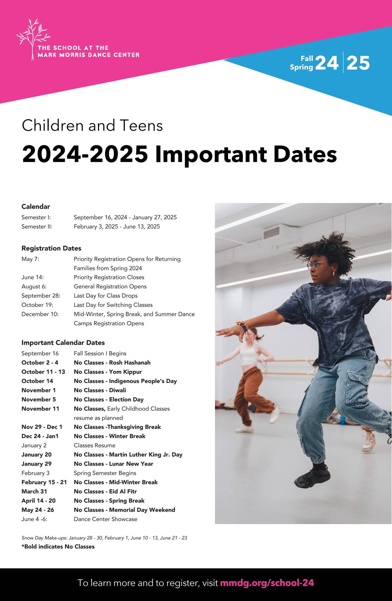 Children and Teens Important Dates 2024_2025 by Mark Morris Dance Group ...