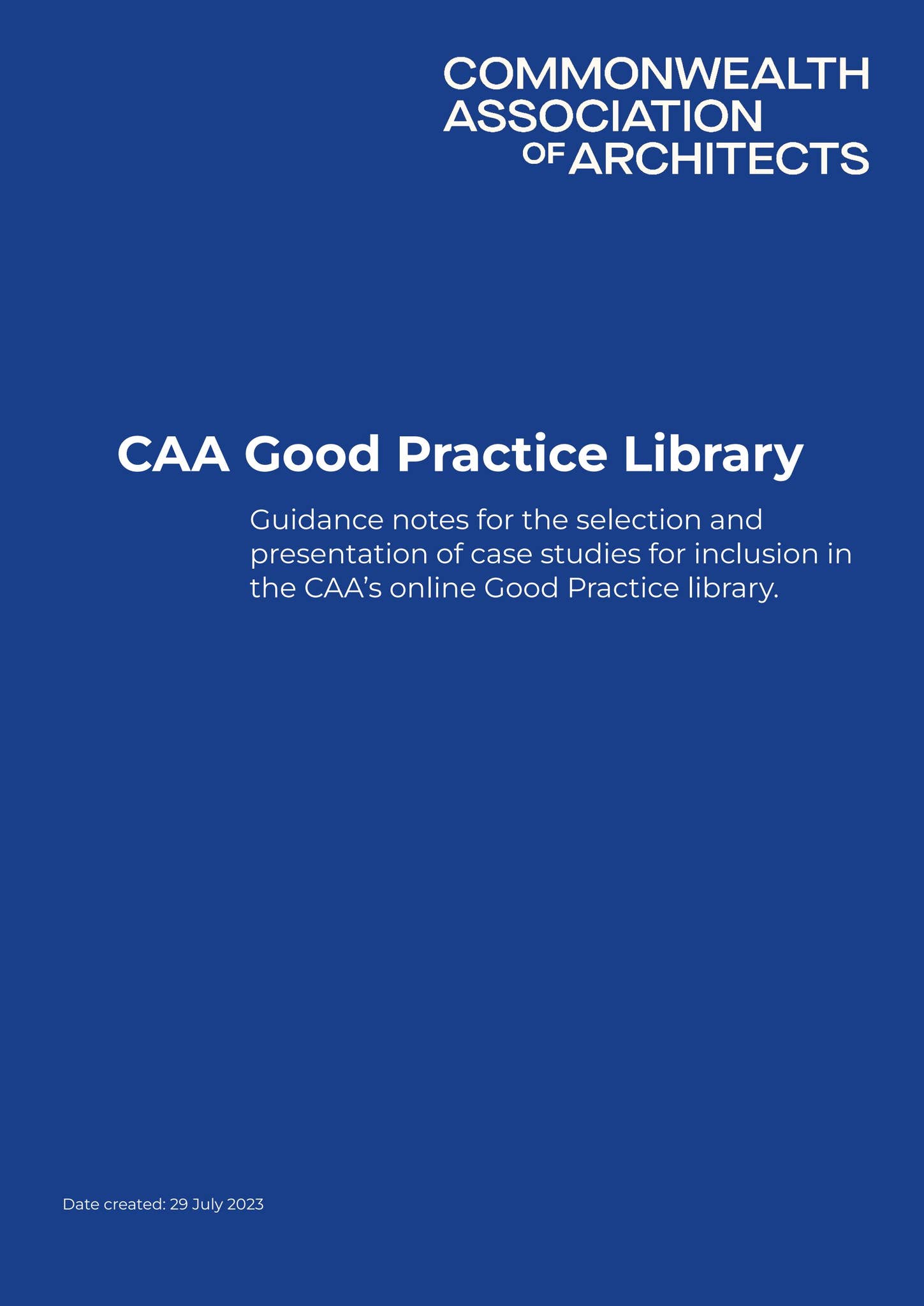 CAA Good Practice Case Study Selection Criteria by Commonwealth ...