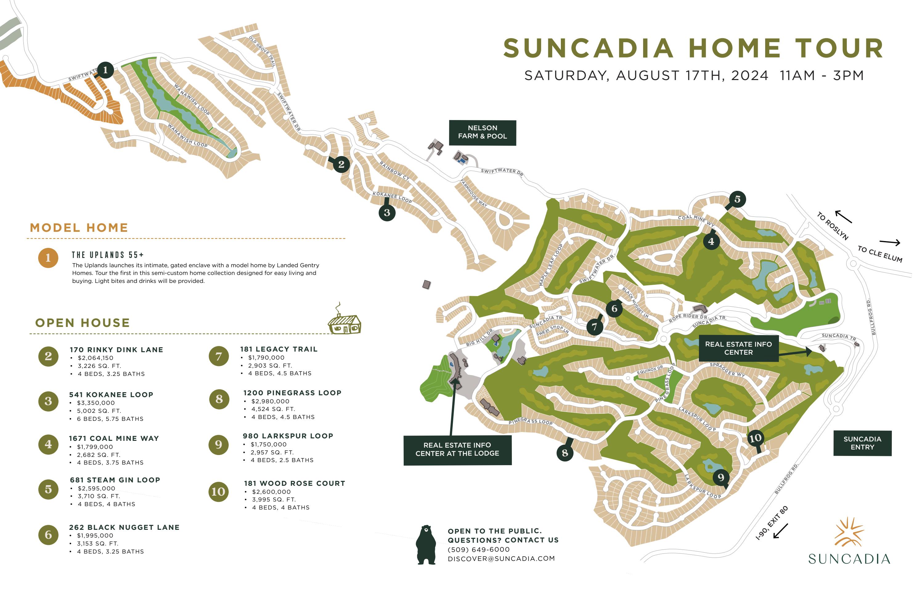 Suncadia Home Tour Map, August 2024 by Suncadia Resort - Issuu