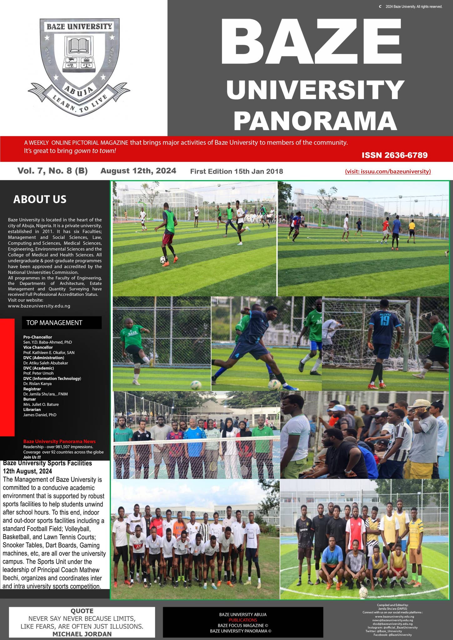 BAZE UNIVERSITY PANORAMA NEWS (12th August 2024) by Baze University - Issuu