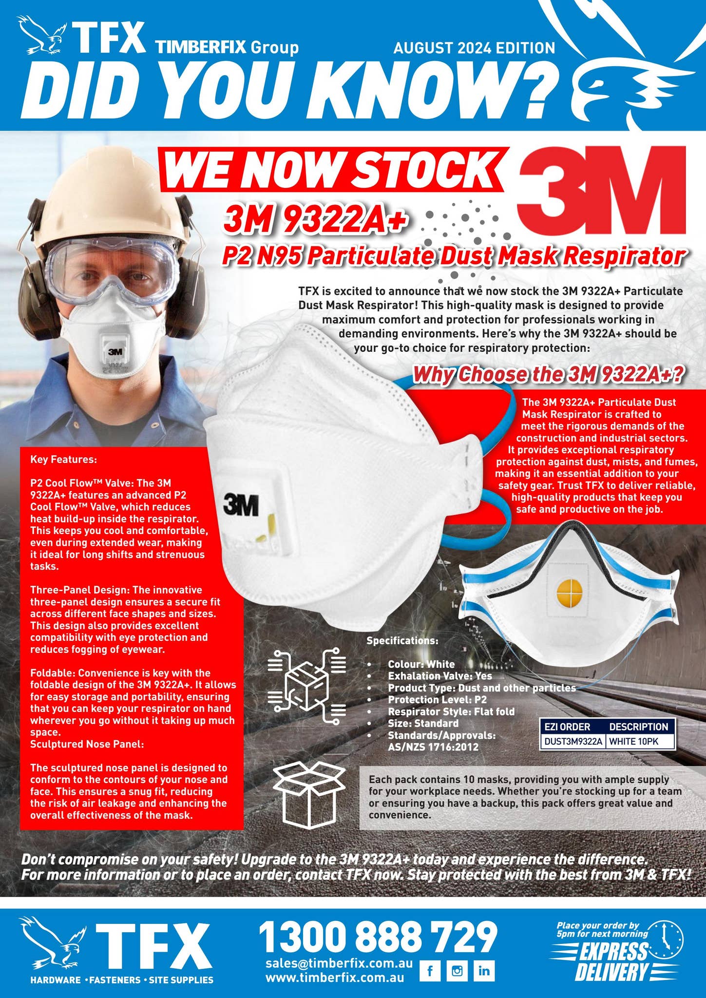 3M 9322A+ P2 N95 Particulate Dust Mask Respirator flyer from TFX - Aug ...