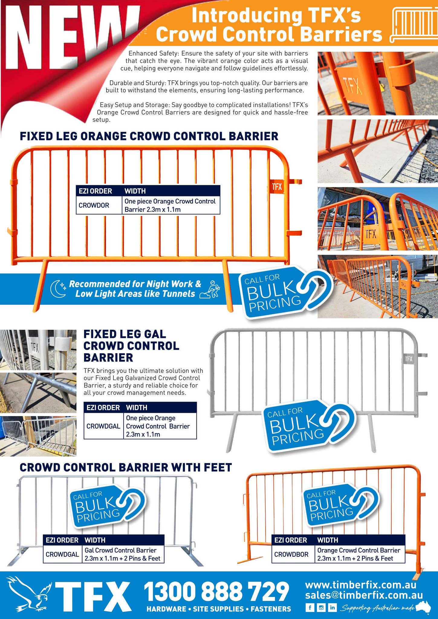 TFX Crowd Control Barrier flyer - Jan 2024 by TFX (Timberfix) - Issuu