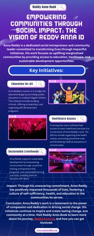 Empowering Communities Through Social Impact: The Vision of Reddy Anna ...