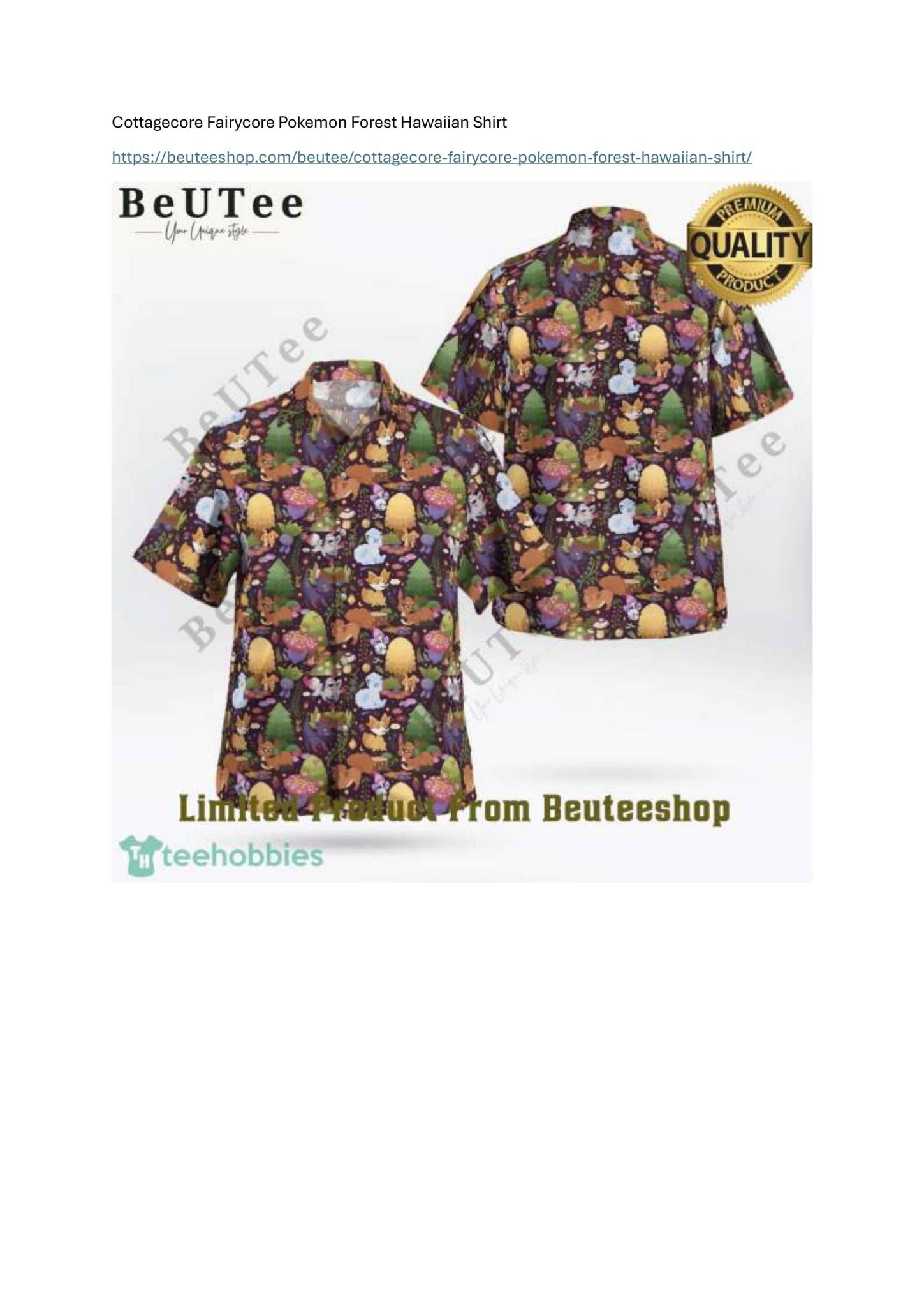 Cottagecore Fairycore Pokemon Forest Hawaiian Shirt by Shop Owl Fashion ...