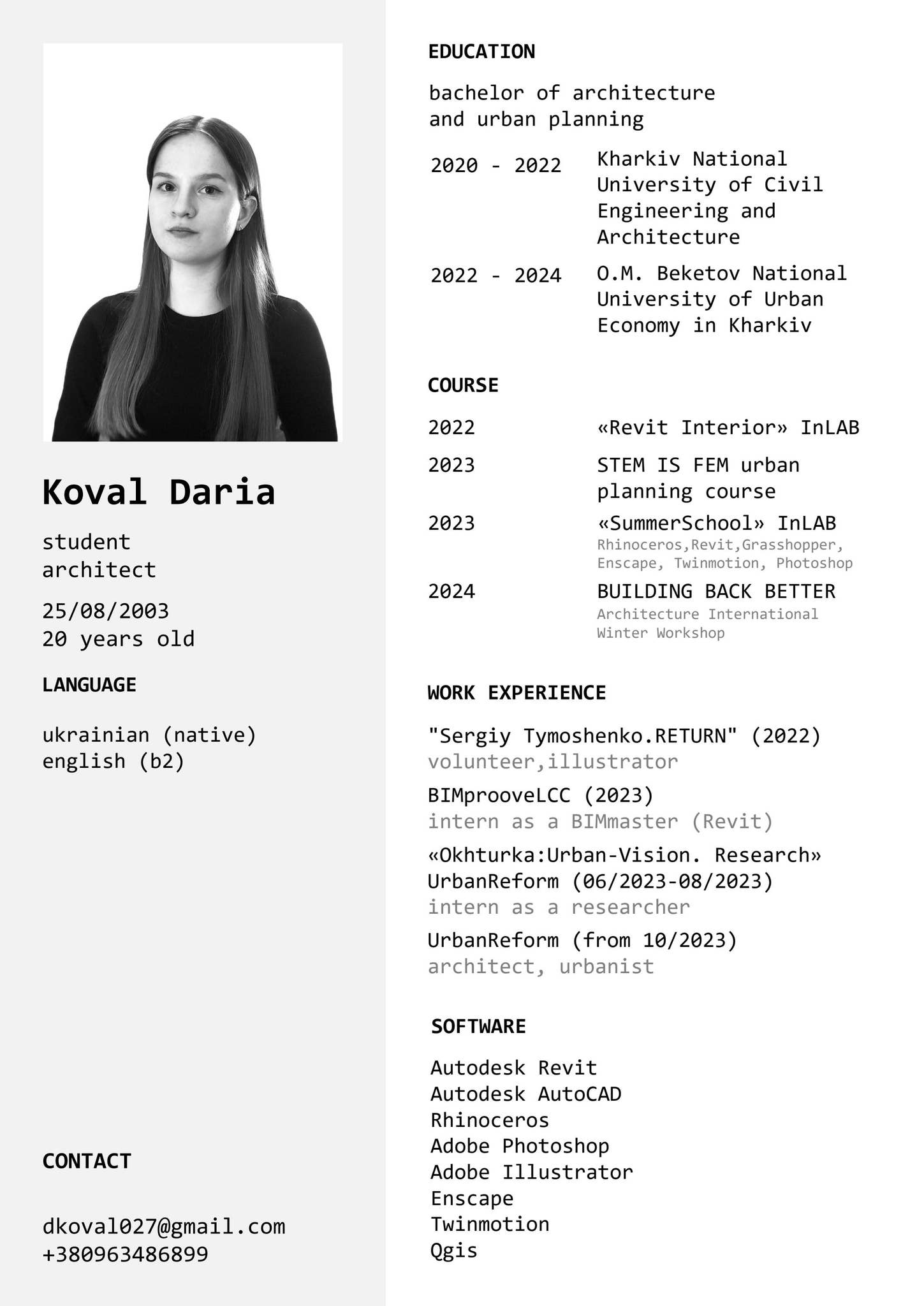 Koval Daria CV 2024 by Коваль Дар'я - Issuu