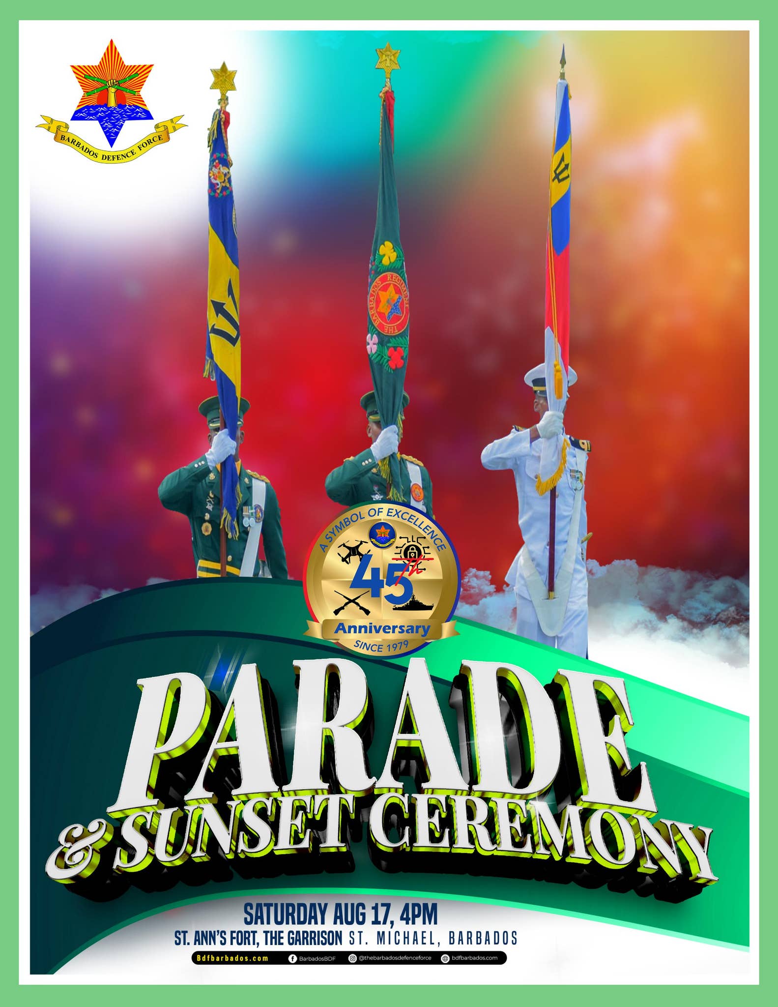 BDF 45TH ANNIVERSARY PARADE AND SUNSET CEREMONY by barbadosdefenceforce ...