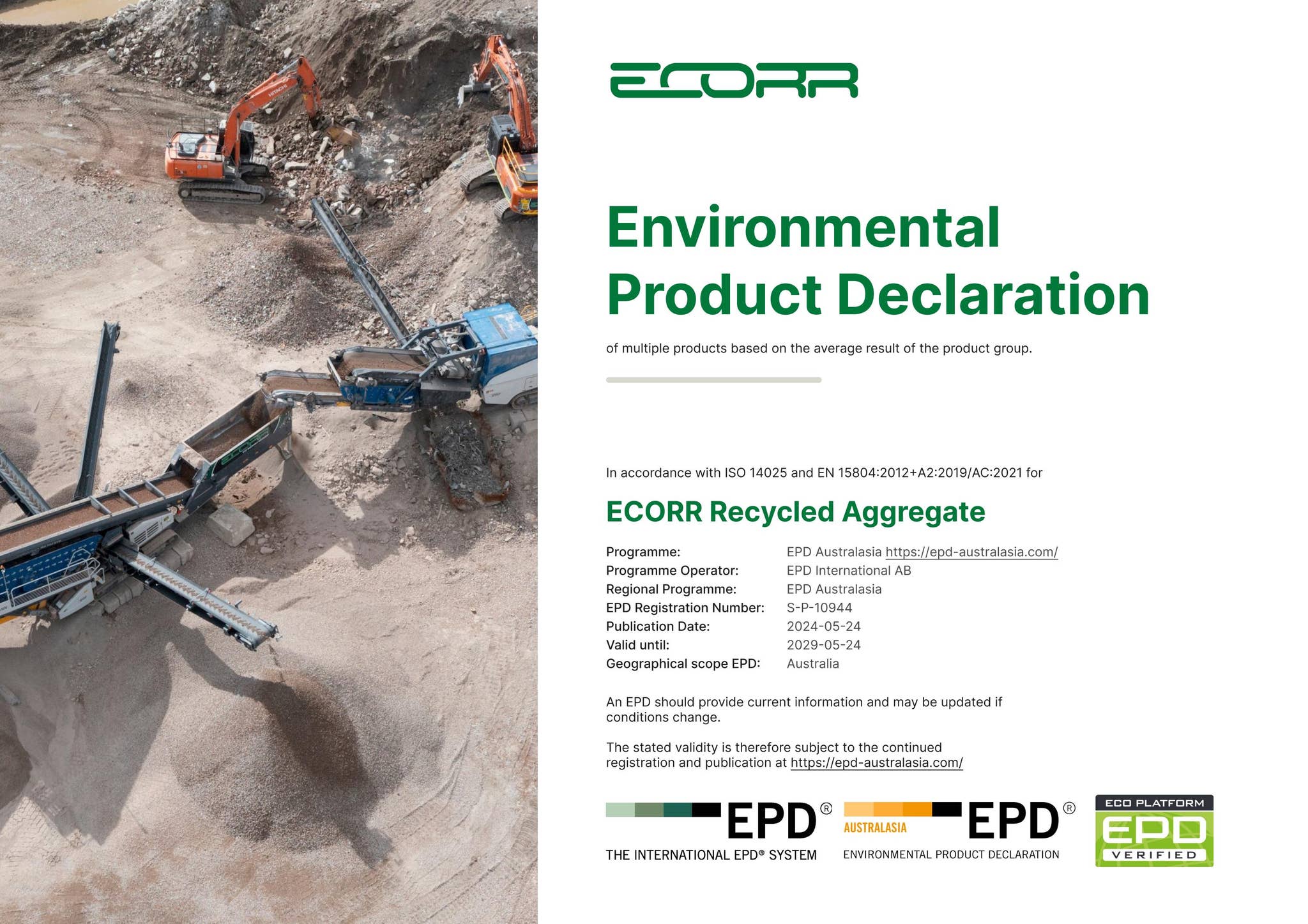 Environmental Product Declaration – ECORR Recycled Aggregate by ...