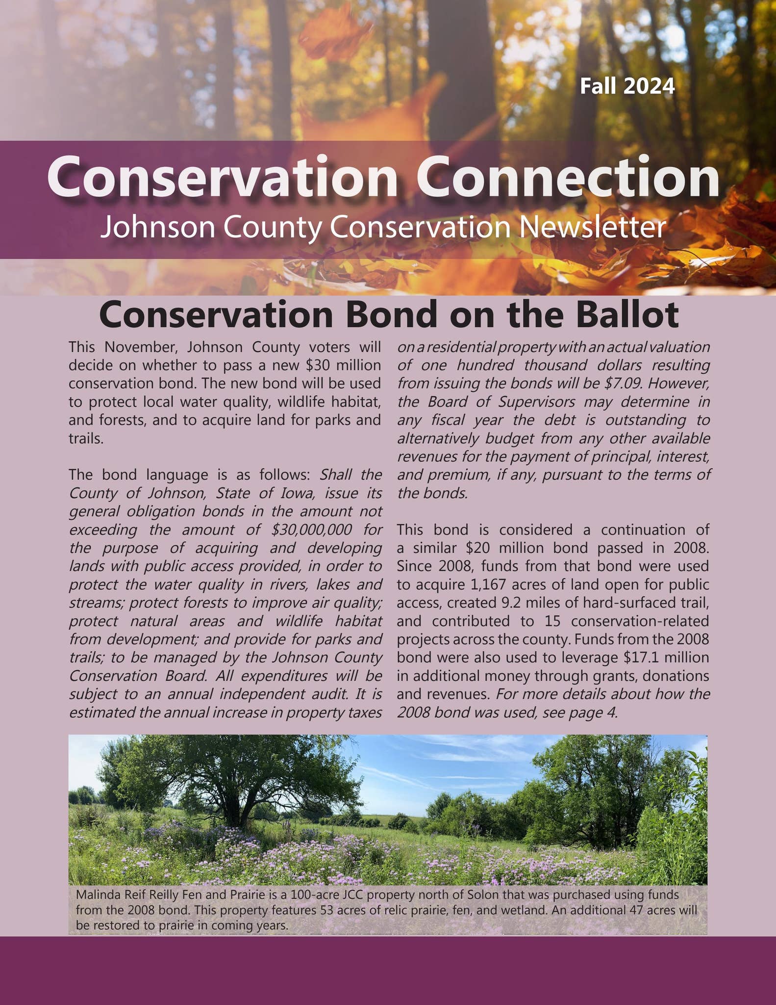 JCC Fall Newsletter 2024 by johnsoncountyconservation - Issuu