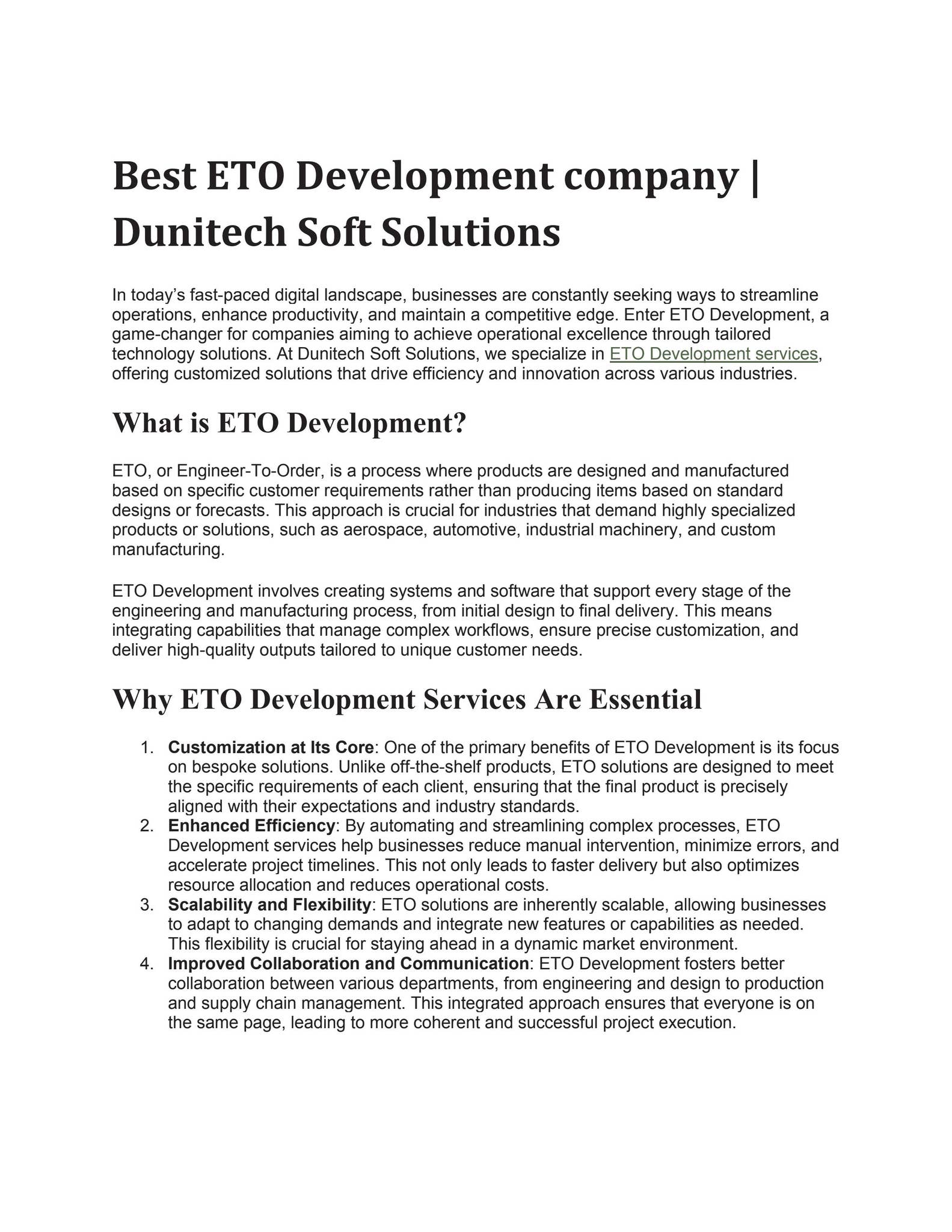 Best ETO Development company by bizzlane1234 - Issuu