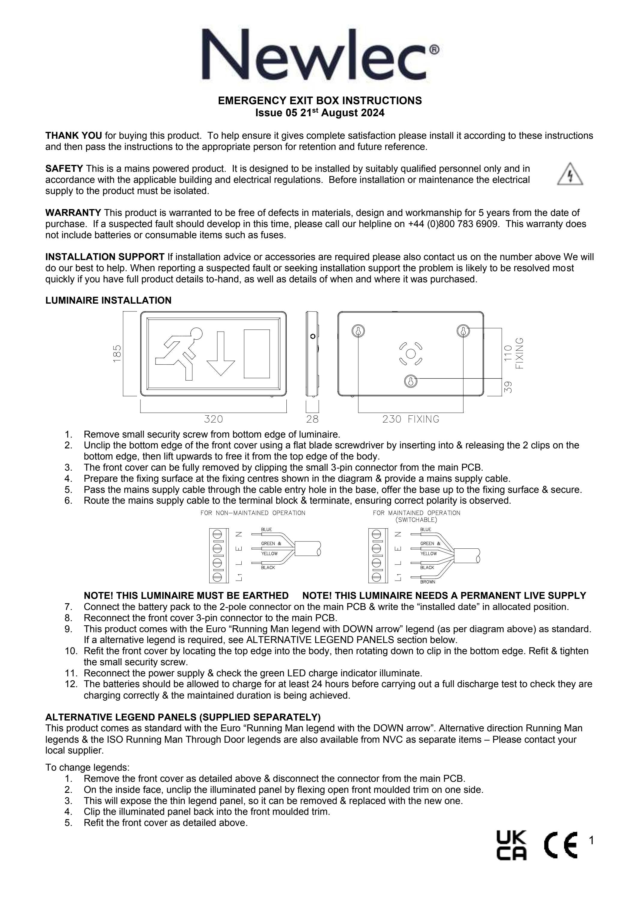 NEWLEC EMERGENCY EXIT BOSS INSTRUCTIONS by NVC Lighting UK - Issuu