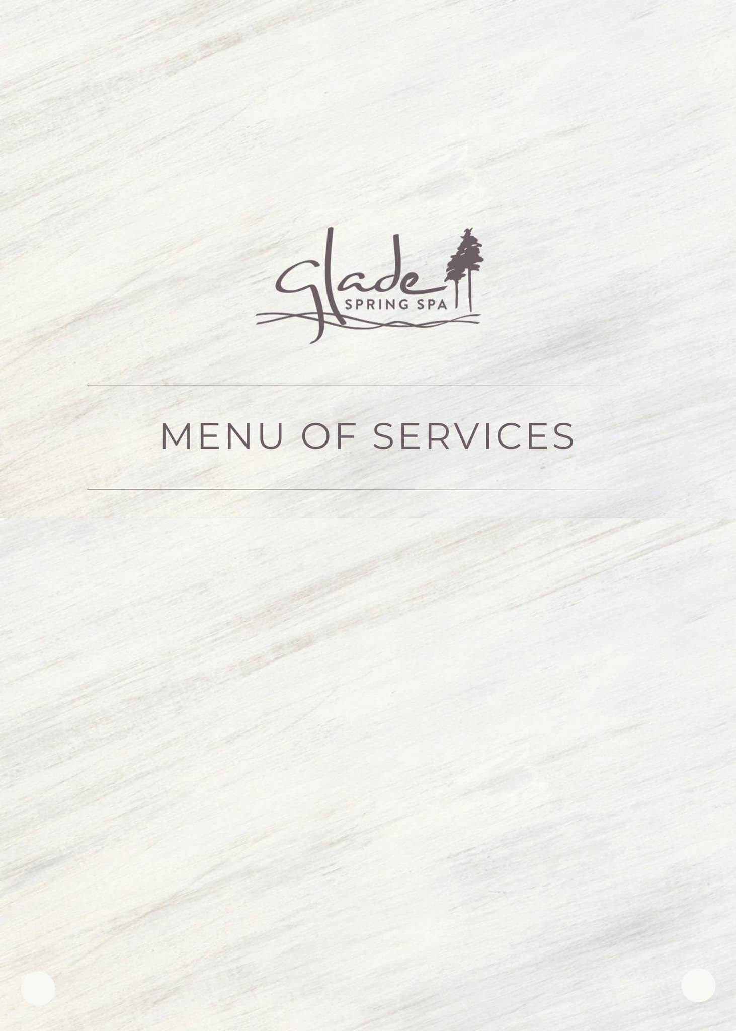 Glade Spring Spa Menu of Services by Suncadia Resort - Issuu