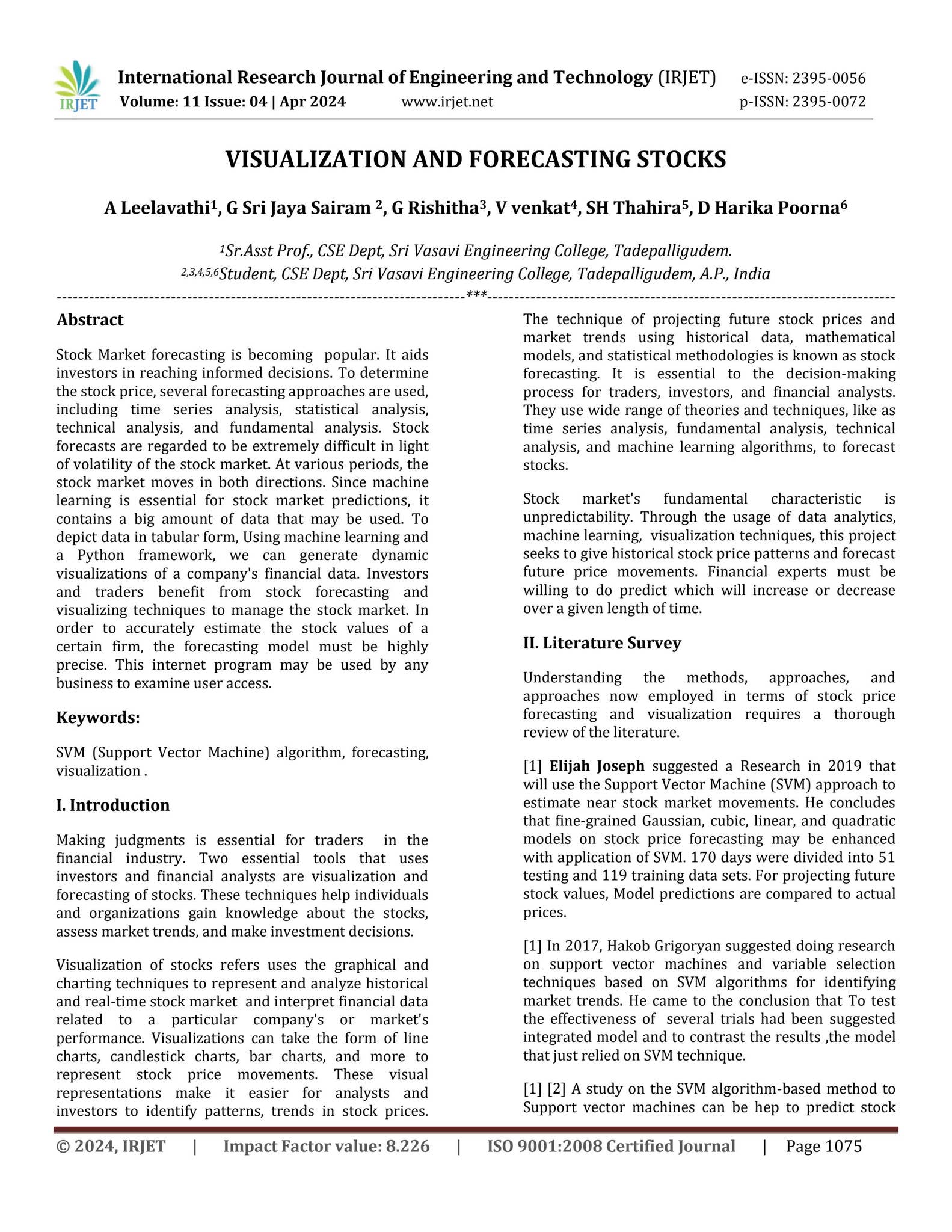 VISUALIZATION AND FORECASTING STOCKS by IRJET Journal - Issuu