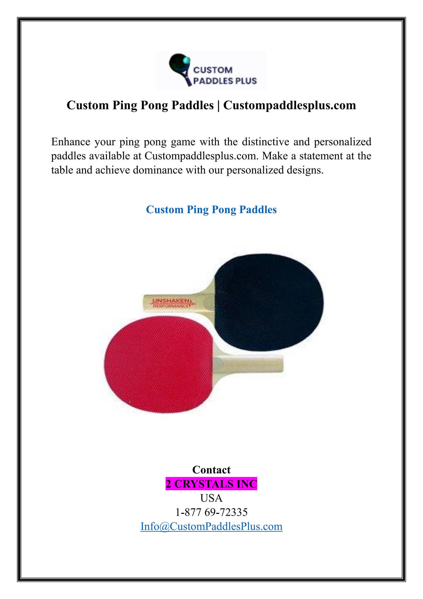 Custom Ping Pong Paddles | Custompaddlesplus.com by custompaddlesplus ...