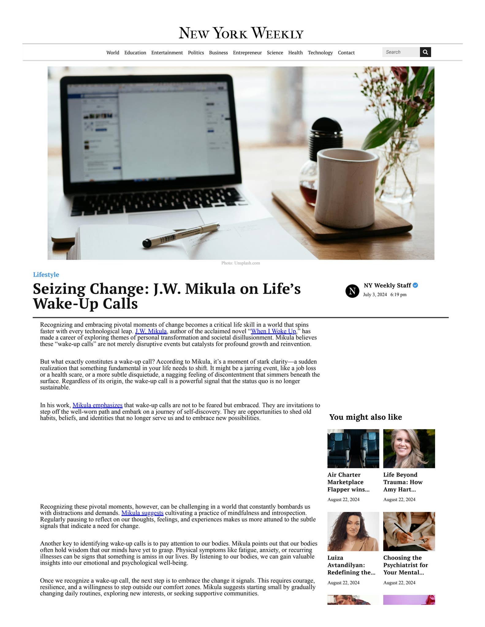 Seizing Change: J.W. Mikula on Life’s Wake-Up Calls by Jonathan William ...