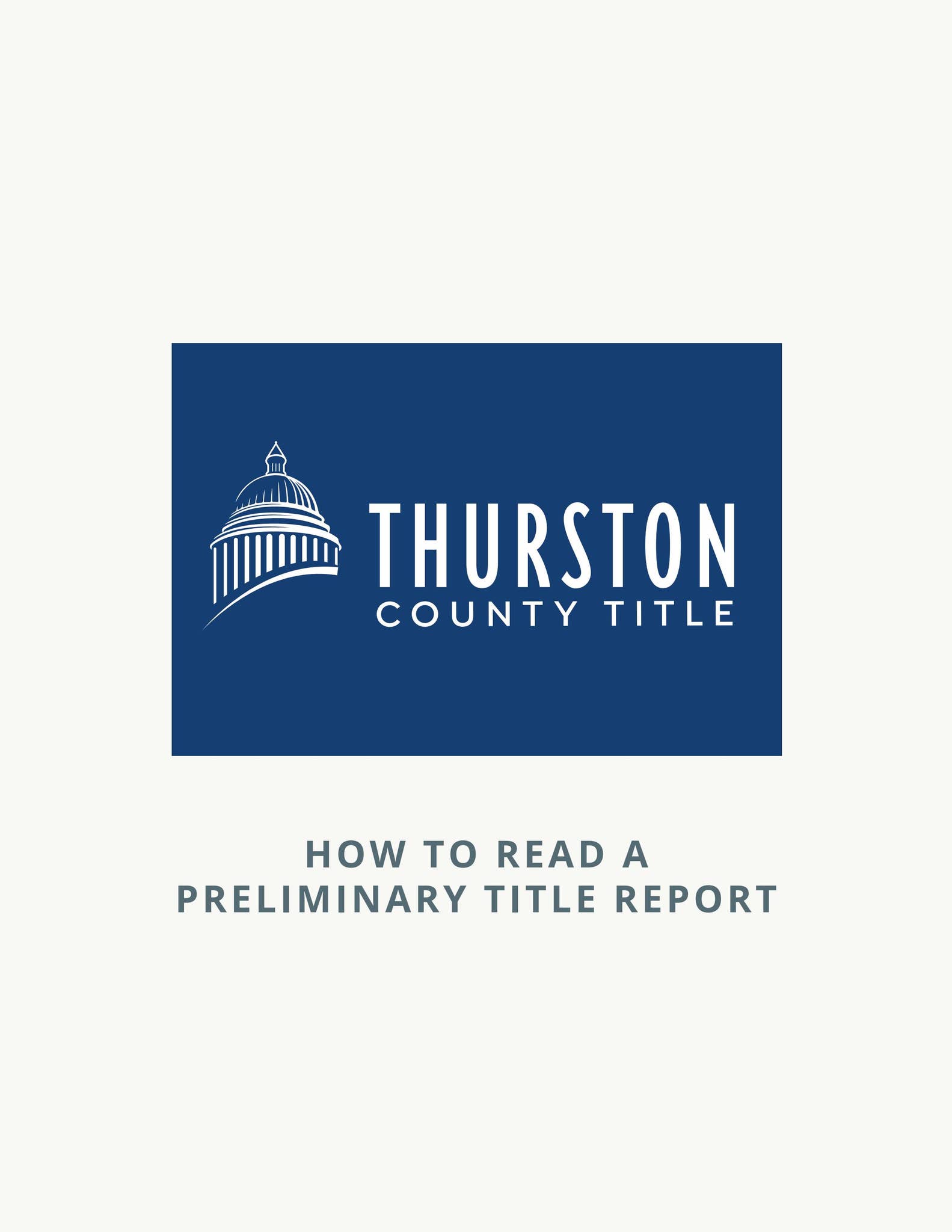 Thurston County Title | How to Read a Preliminary Title Report by ...