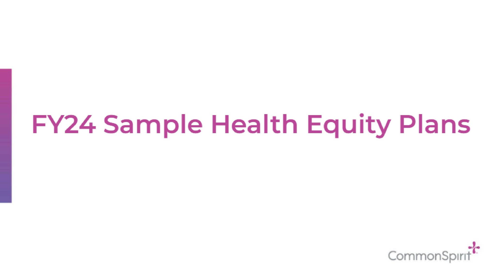 FY 24 Sample Health Equity Plans by Shannon Twumasi -TX - Issuu