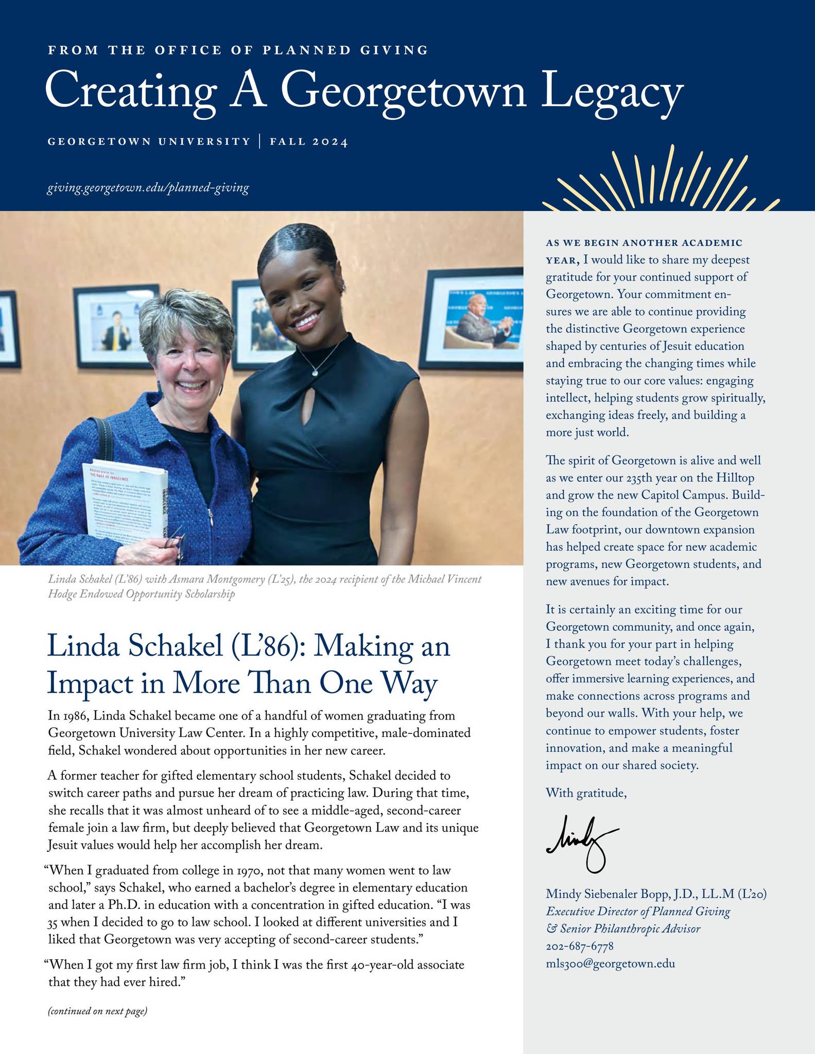 Creating a Georgetown Legacy: Fall 2024 Issue by Georgetown University ...
