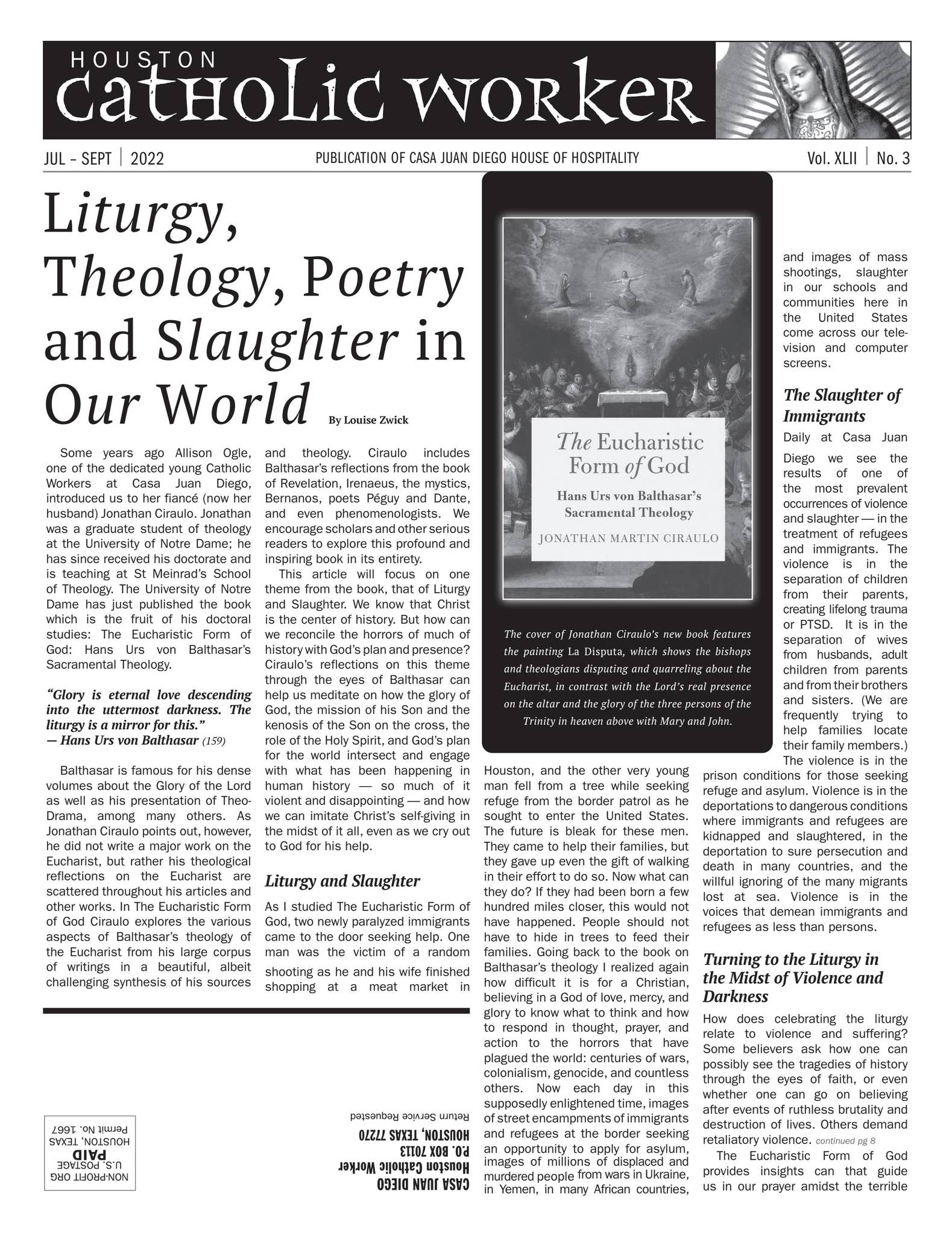HCW newspaper. Jul 2022. Vol. XLII, No. 3. by Houston Catholic Worker ...
