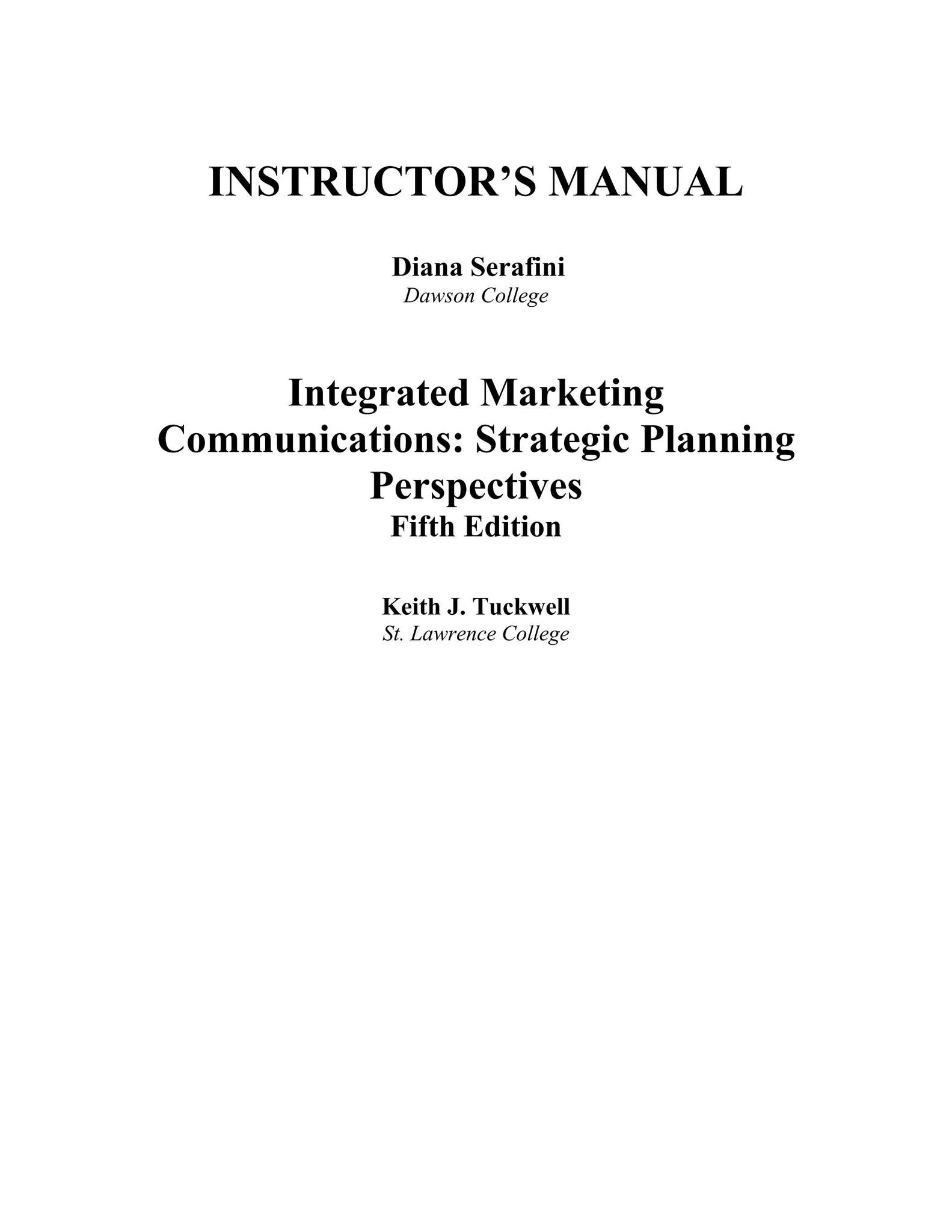 Integrated Marketing Communications Strategic Planning Perspectives ...