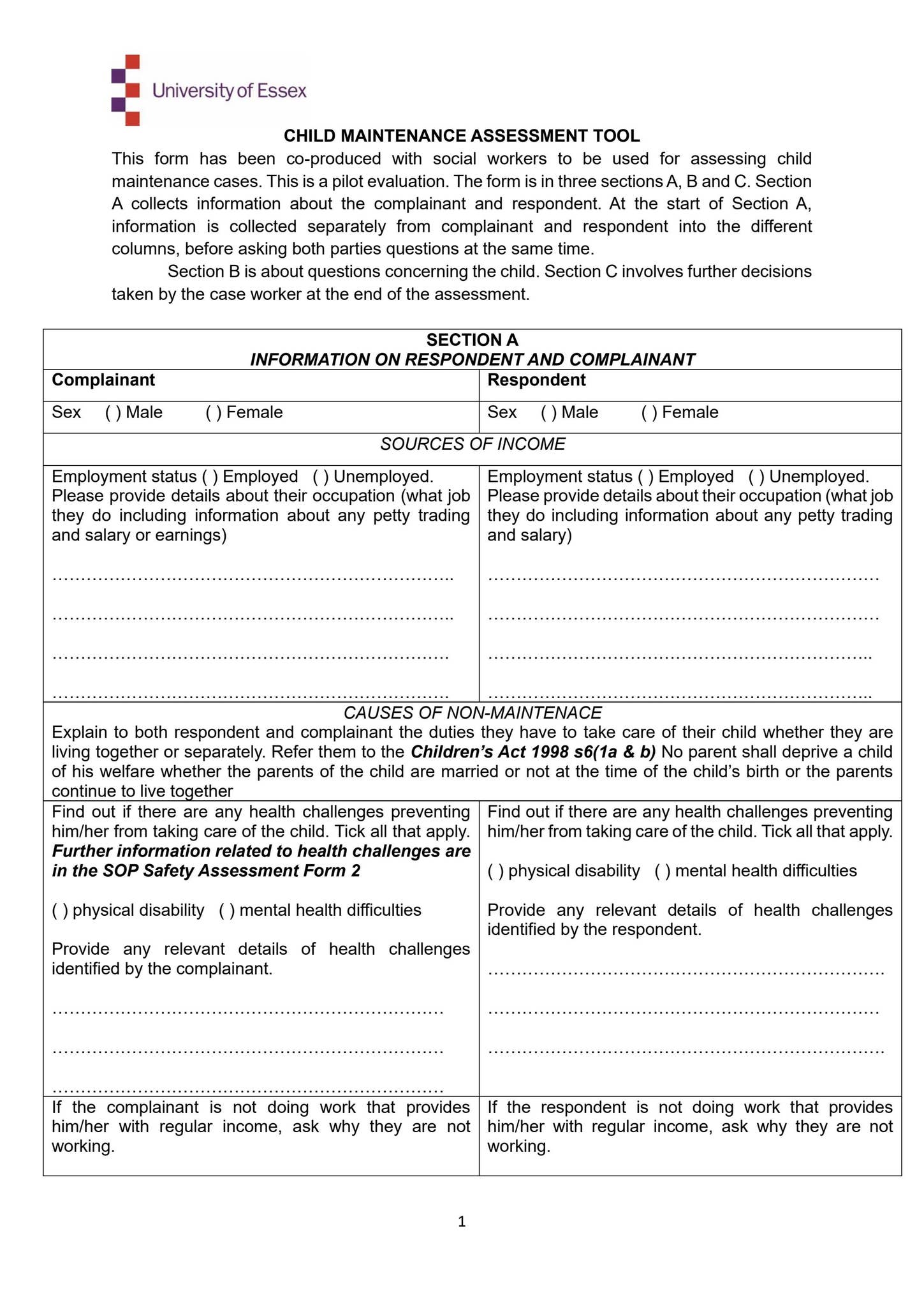 Child maintenance assessment tool by Ebenezer Cudjoe - Issuu