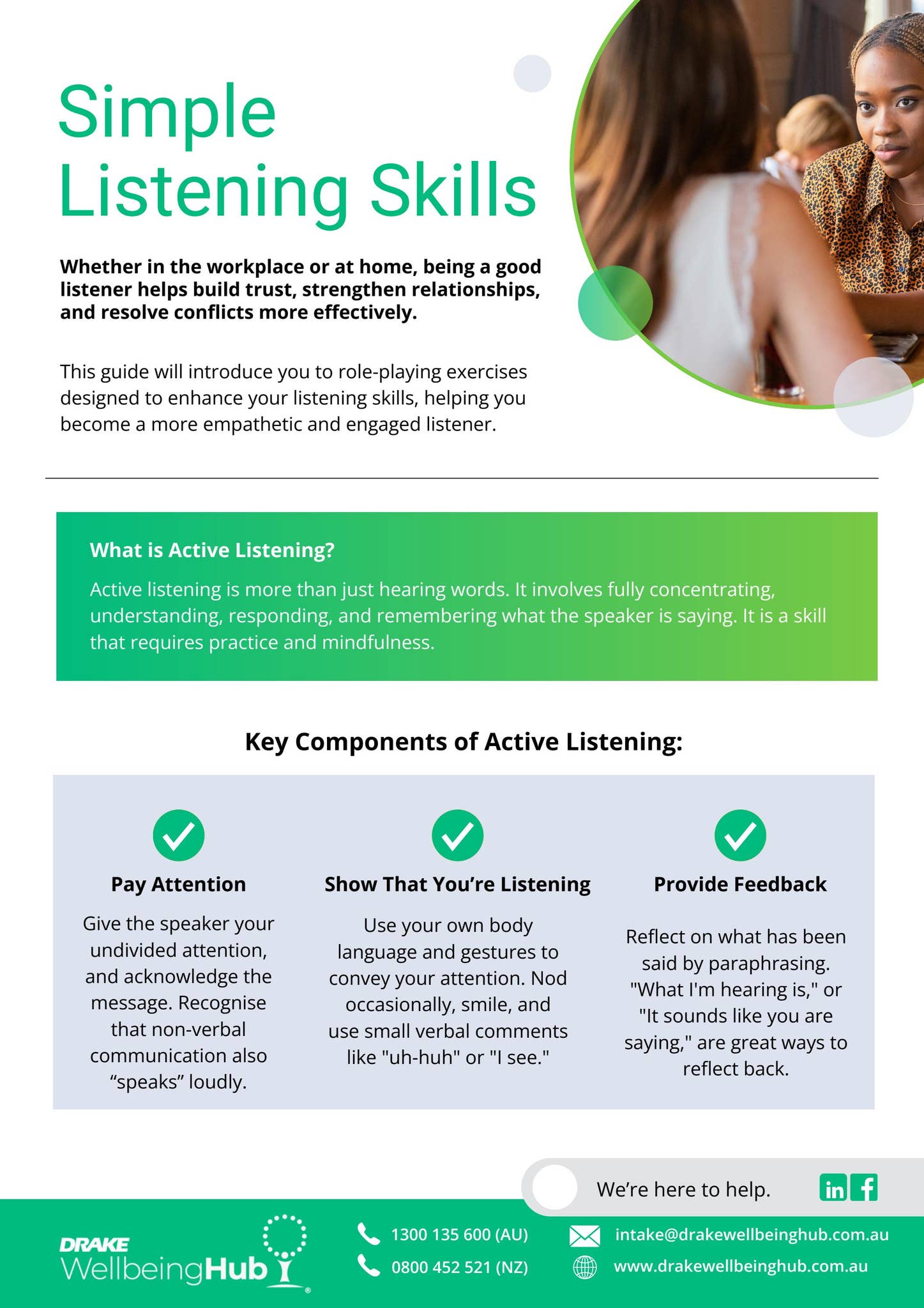 Simple Listening Skills + 3 Role-play Exercises by DrakeANZ - Issuu
